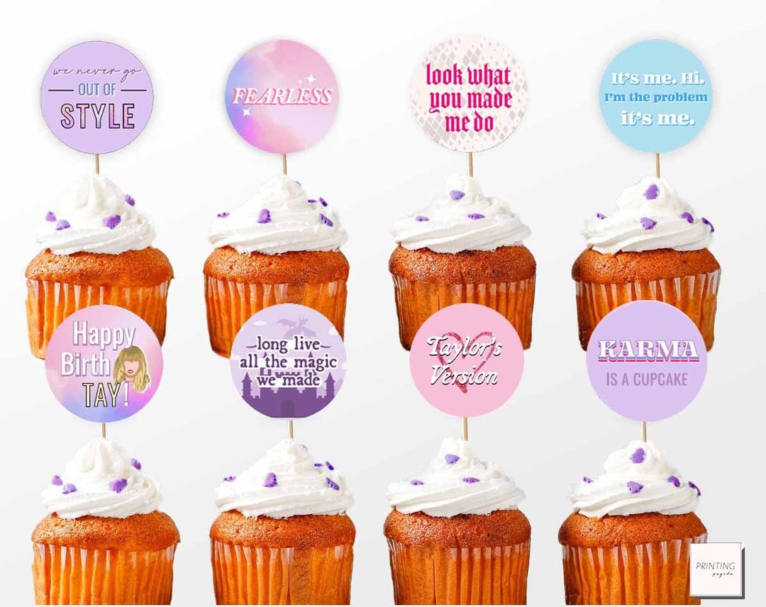 Swift Birthday Party Cupcake Toppers Swift Inspired Birthday Cupcake ...