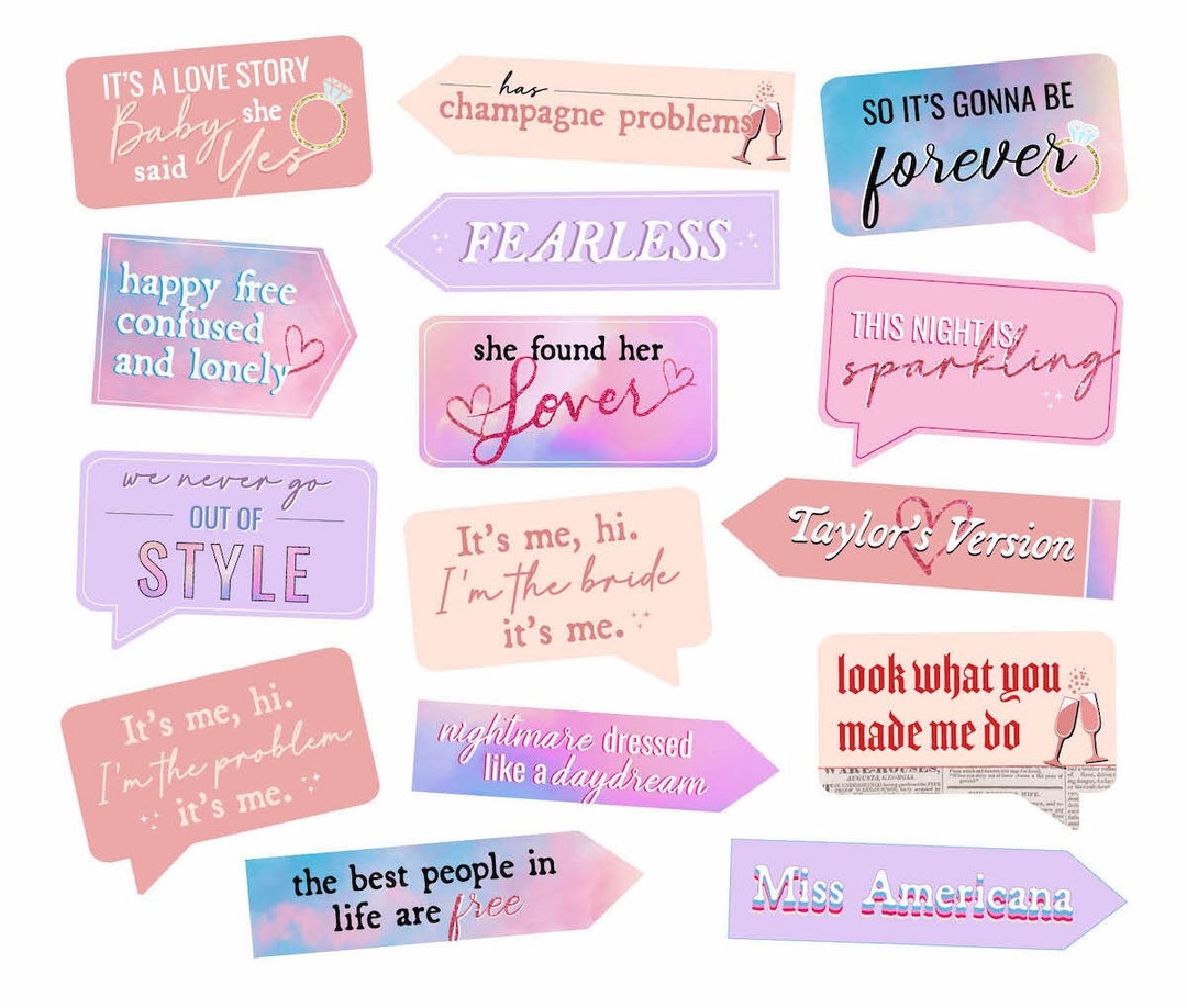 Swift Eras Bachelorette Party Photo Booth Props - Bridal Shower Decor ...