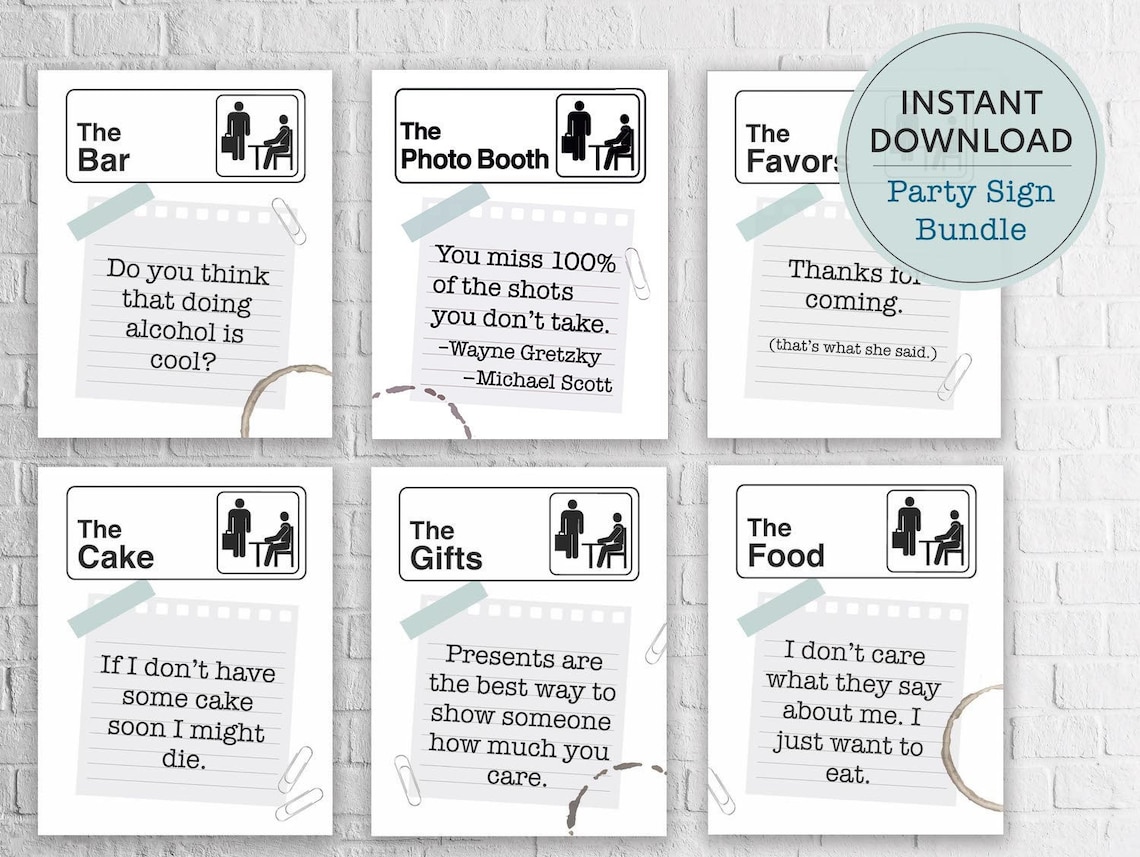 The Office Party Signs Bundle - the Office Birthday Party Decor - the ...