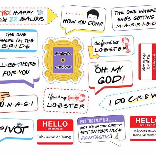 Friends Bachelorette Party Photo Booth Props Friends Hen - Etsy Canada