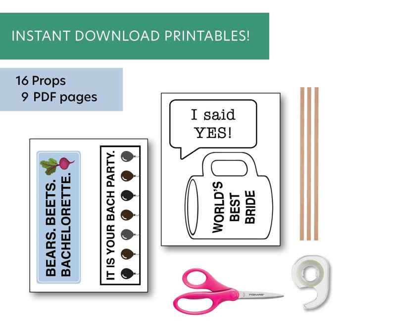 The Office Bachelorette Party Photo Booth Props the Office | Etsy