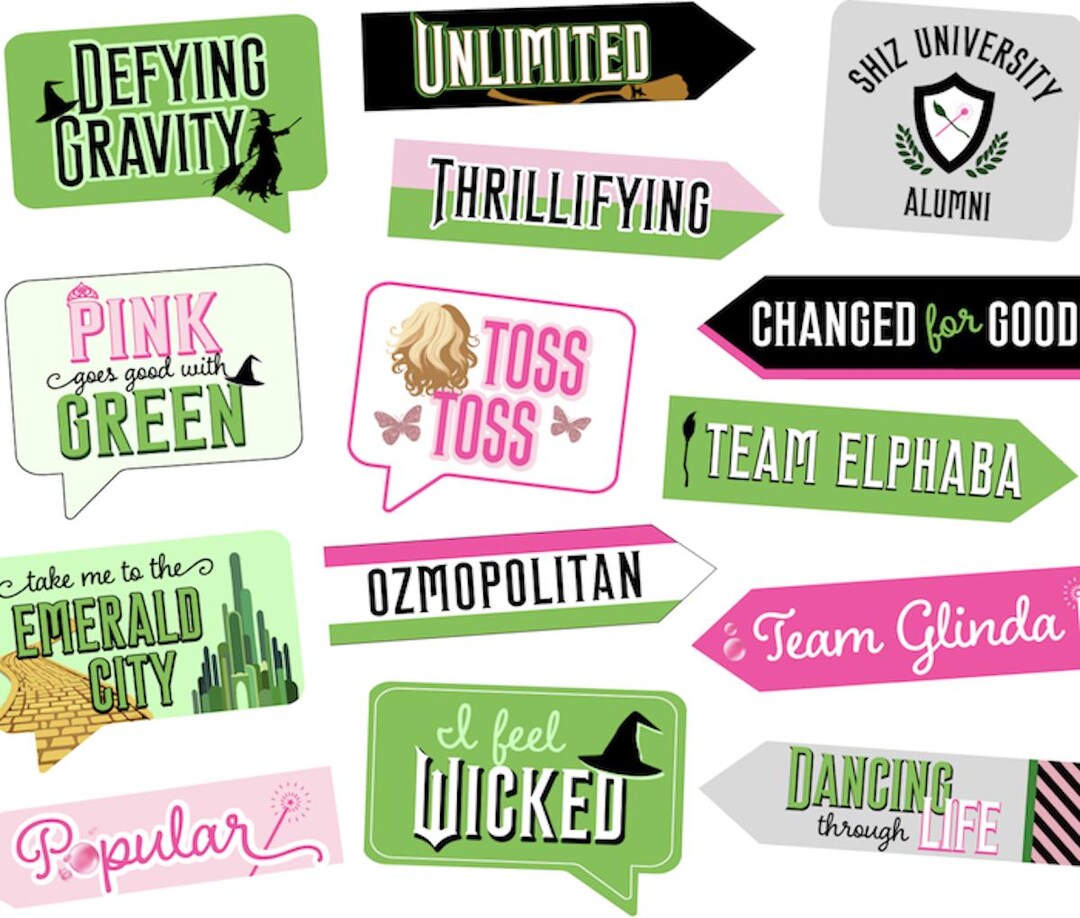 Wickedly Fun Photo Booth Props - Pink and Green Witch-themed Party ...