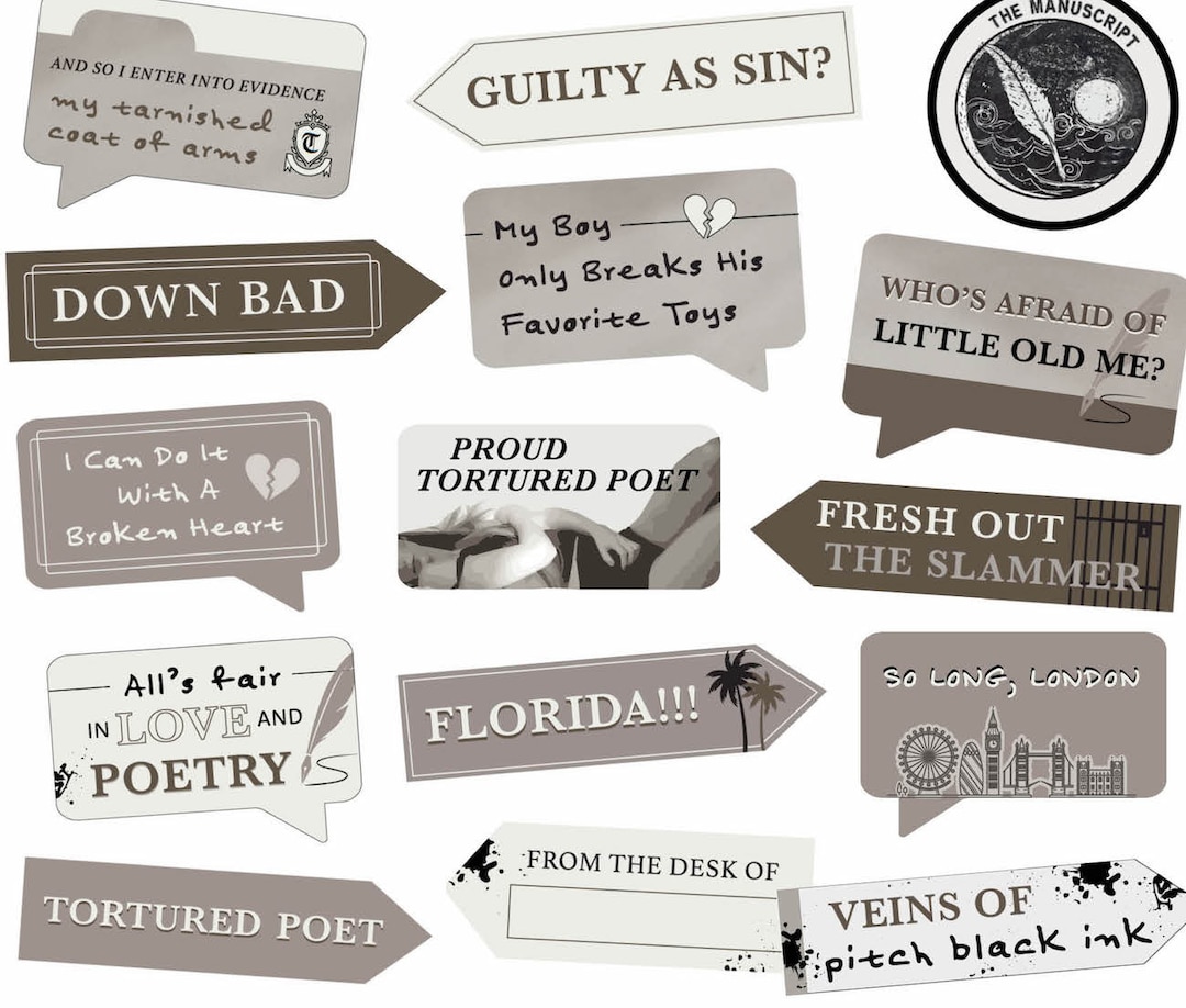 Tortured Poet Party Photo Booth Props TS11 Launch Party Supplies ...