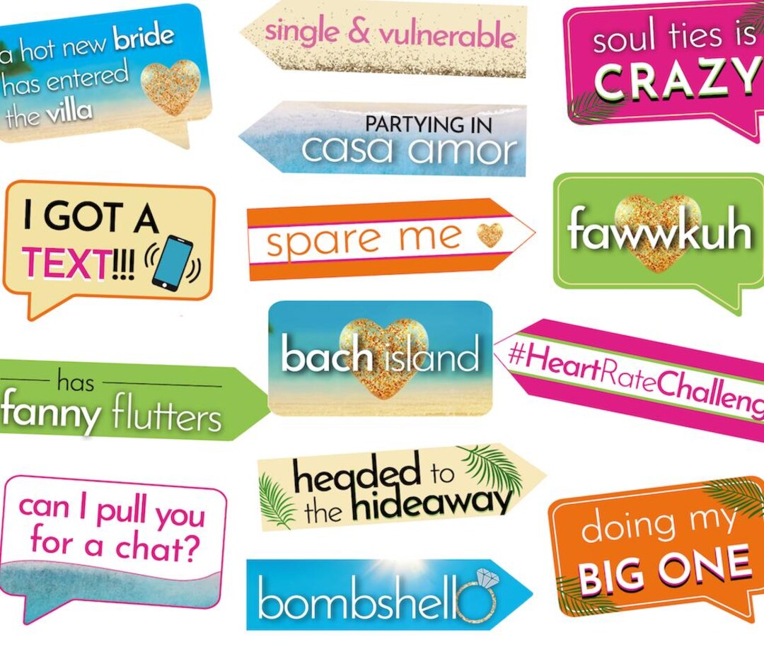 Bach Island Party Photo Booth Props Bachelorette Party Supplies Instant ...