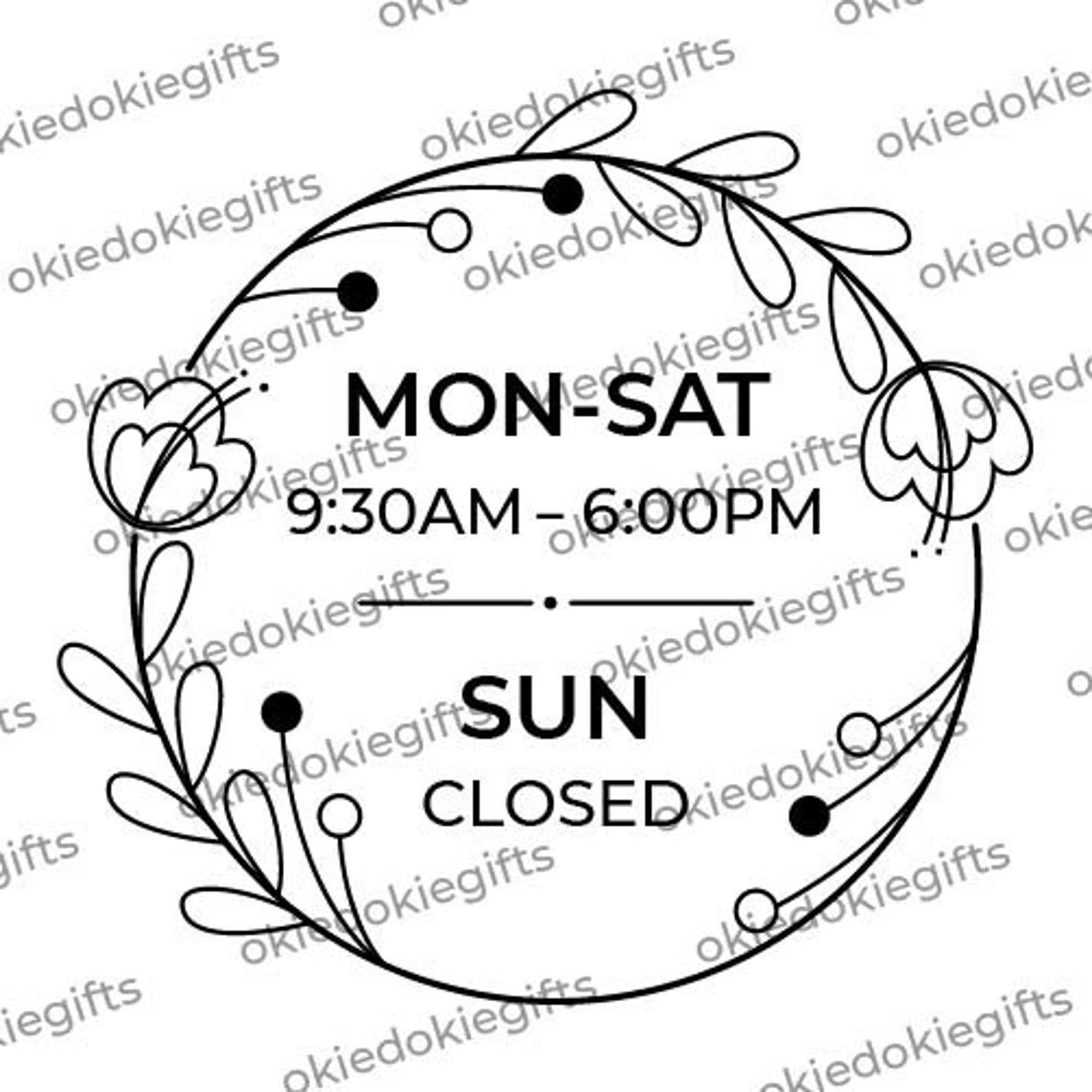 Printable Store Hours Decal Business Hours Decal Custom Storefront ...