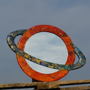 PLANET SATURN MIRROR, Paper Mache Mirror, Decorative Mirrors, Galaxy ...