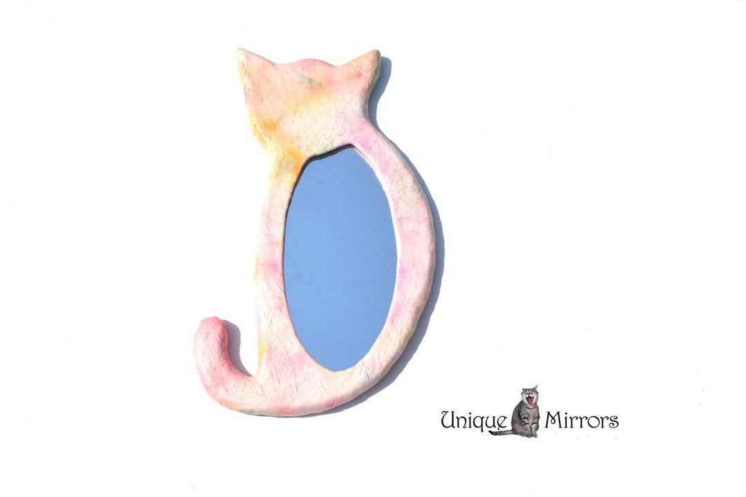 CAT SILHOUETTE MIRROR, Wall Hanging Mirror, Cat Wall Art, Calico Cats ...