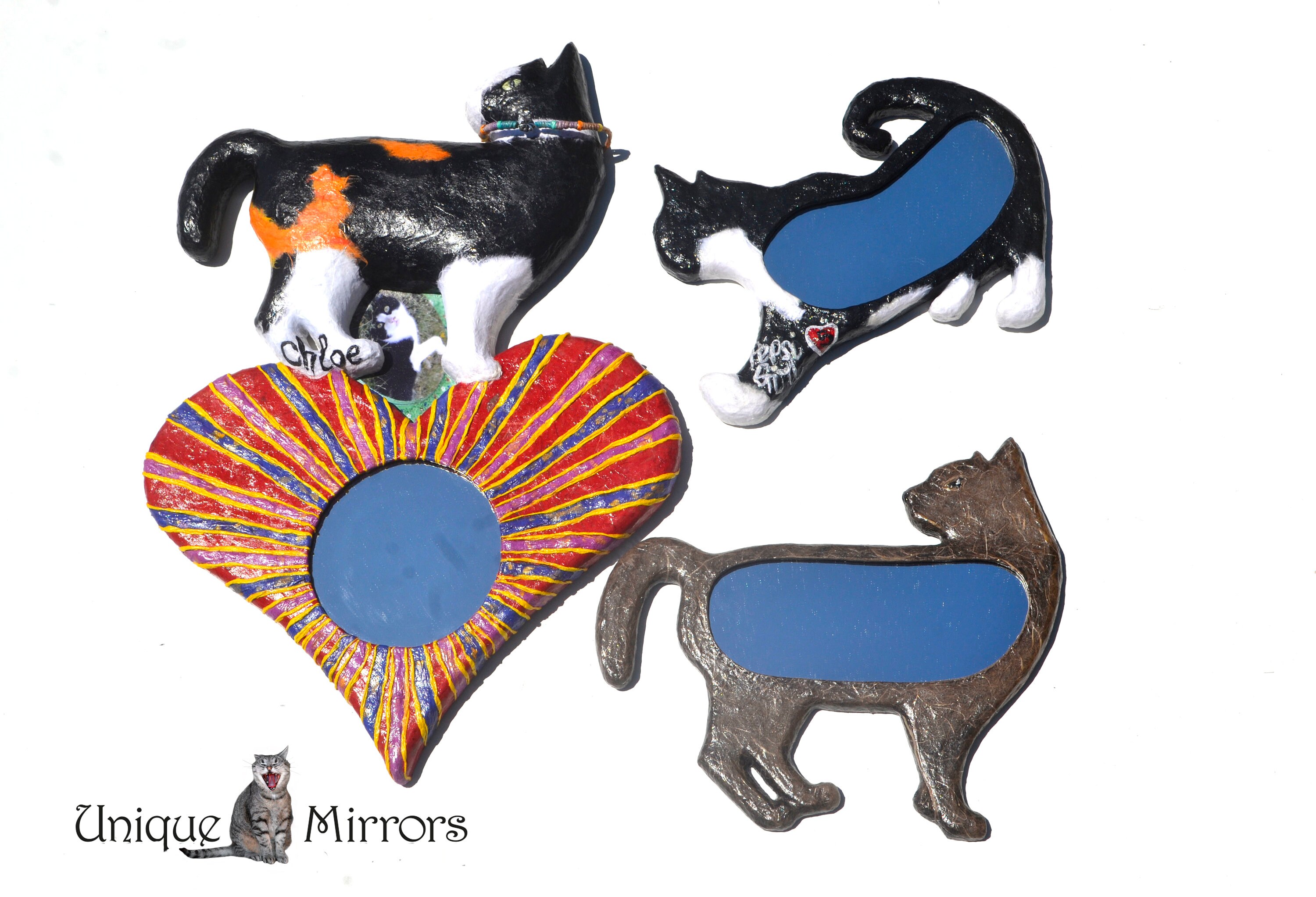 GREY CAT SILHOUETTE Mirror, Purfect Birthday Gift, Mirror for Hanging ...