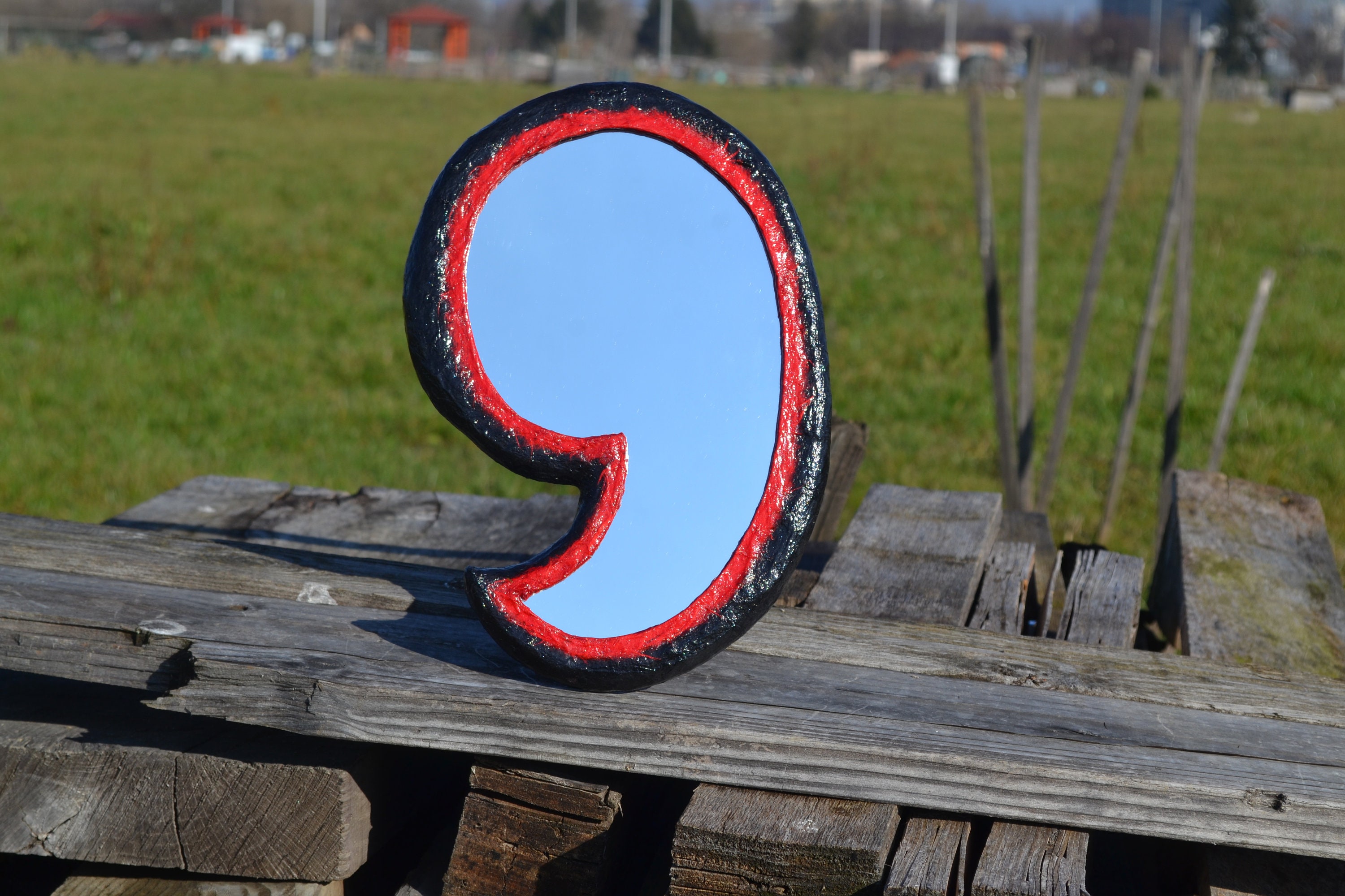 Number 6 & Number 9 Shaped Wall Mirrors, 2 Mirror Set, Unusual Wall ...