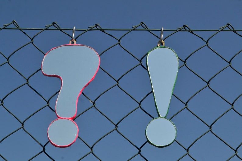 QUESTION Mark & EXCLAMATION POINT Wall Mirror Miniature | Etsy