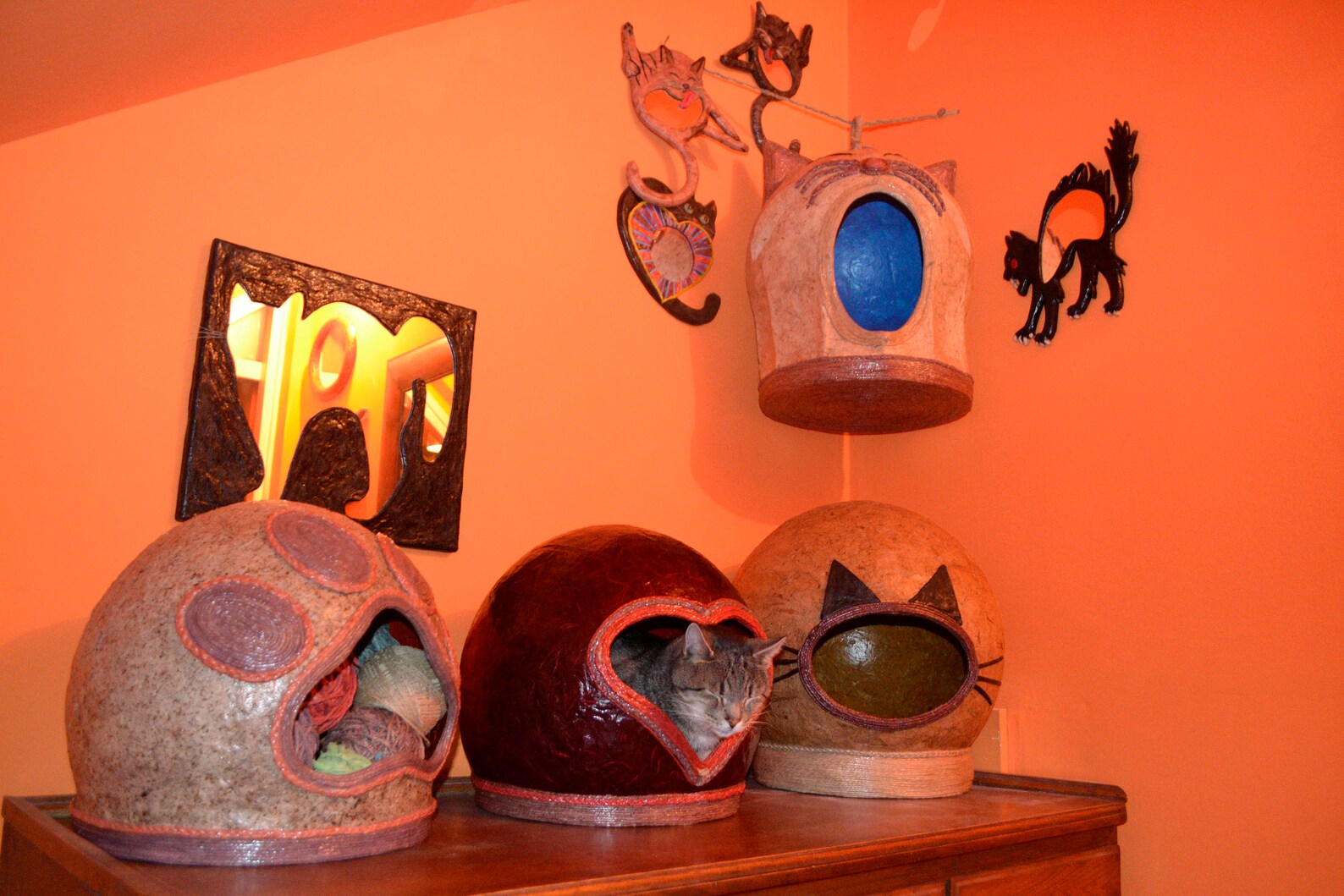 RAINBOW CAT CAVE, Hanging Cat Cave, Cat Gift, Home Decor With Cat, Cat ...