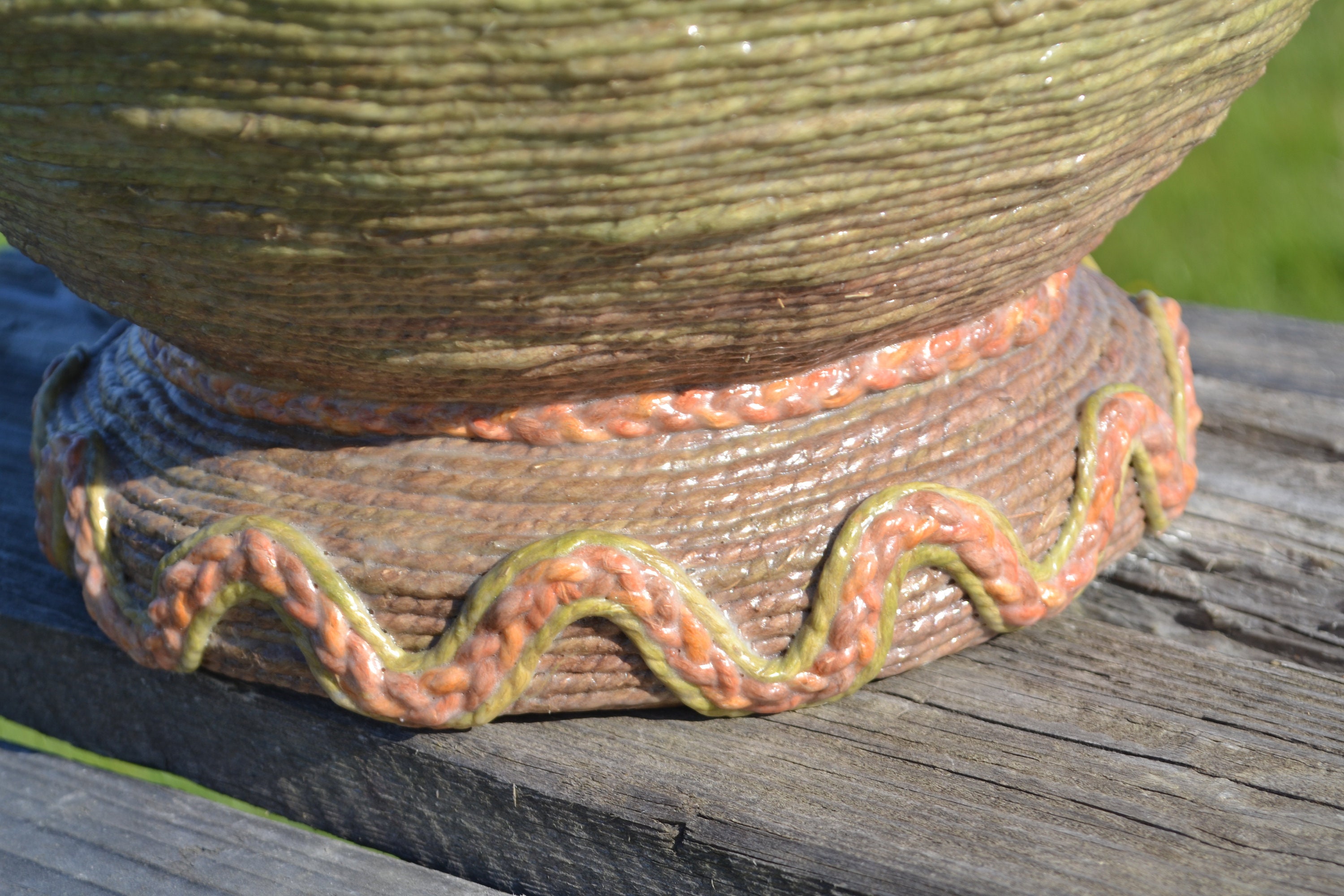 HEMP ROPE BASKET, Paper Mache Bowl, Kitchen Table Decor, Hand Made ...