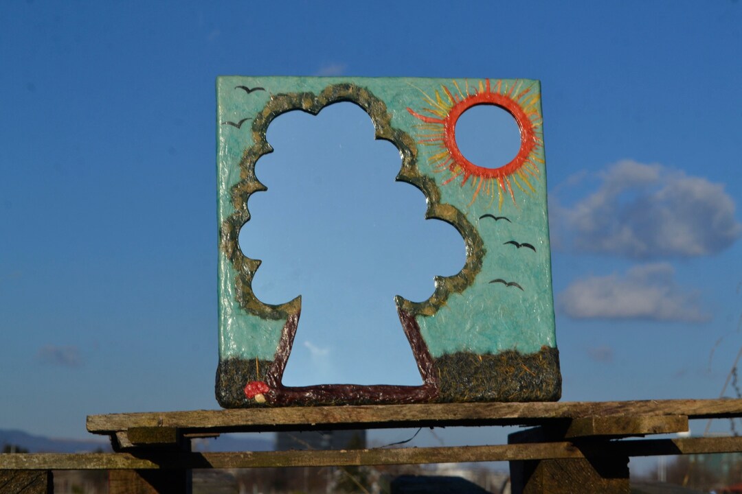 TREE SHAPED MIRROR & Small Sun Mirror, Large Square Mirror, Hanging ...