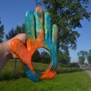 HAND SHAPE MIRROR, Decorative Wall Mirror, Paper Mache Mirror, Colorful ...