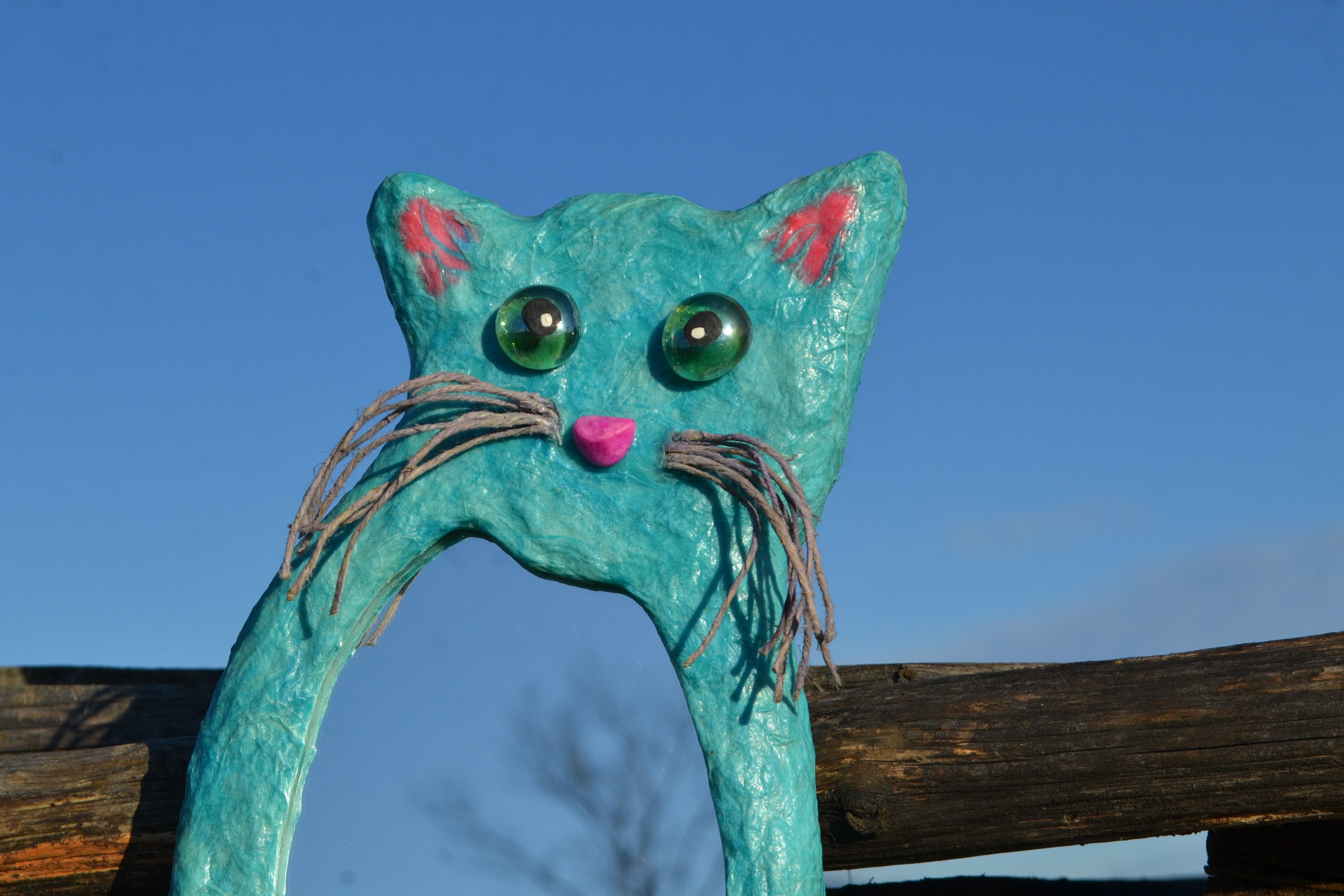 BLUE CAT MIRROR, Decorative Wall Mirror, Unique Cat Mirror, Ideal Gift ...