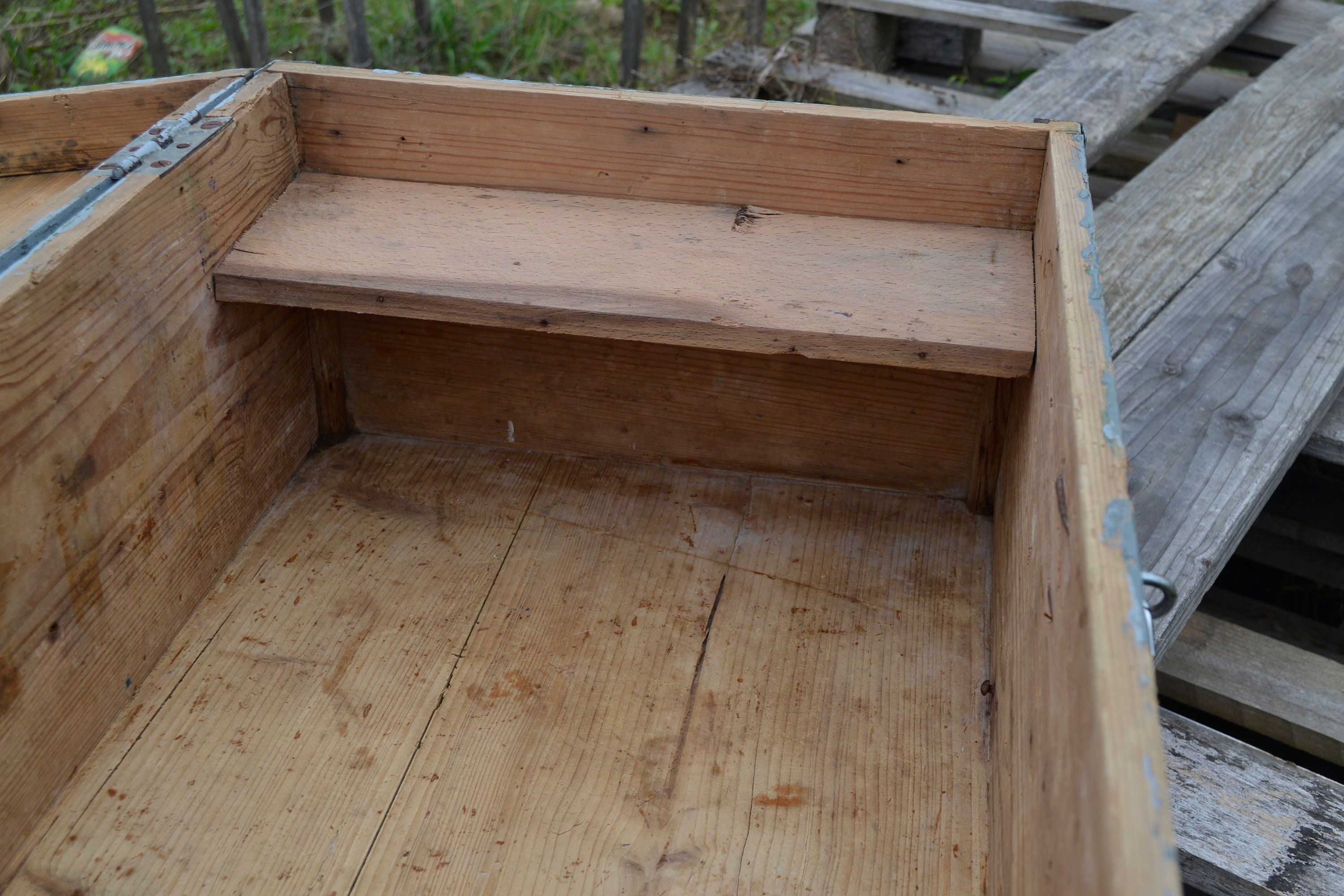 GRAY WOODEN BOX Large Vintage Trunk Military Box Lockable - Etsy