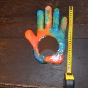 HAND SHAPE MIRROR, Decorative Wall Mirror, Paper Mache Mirror, Colorful ...