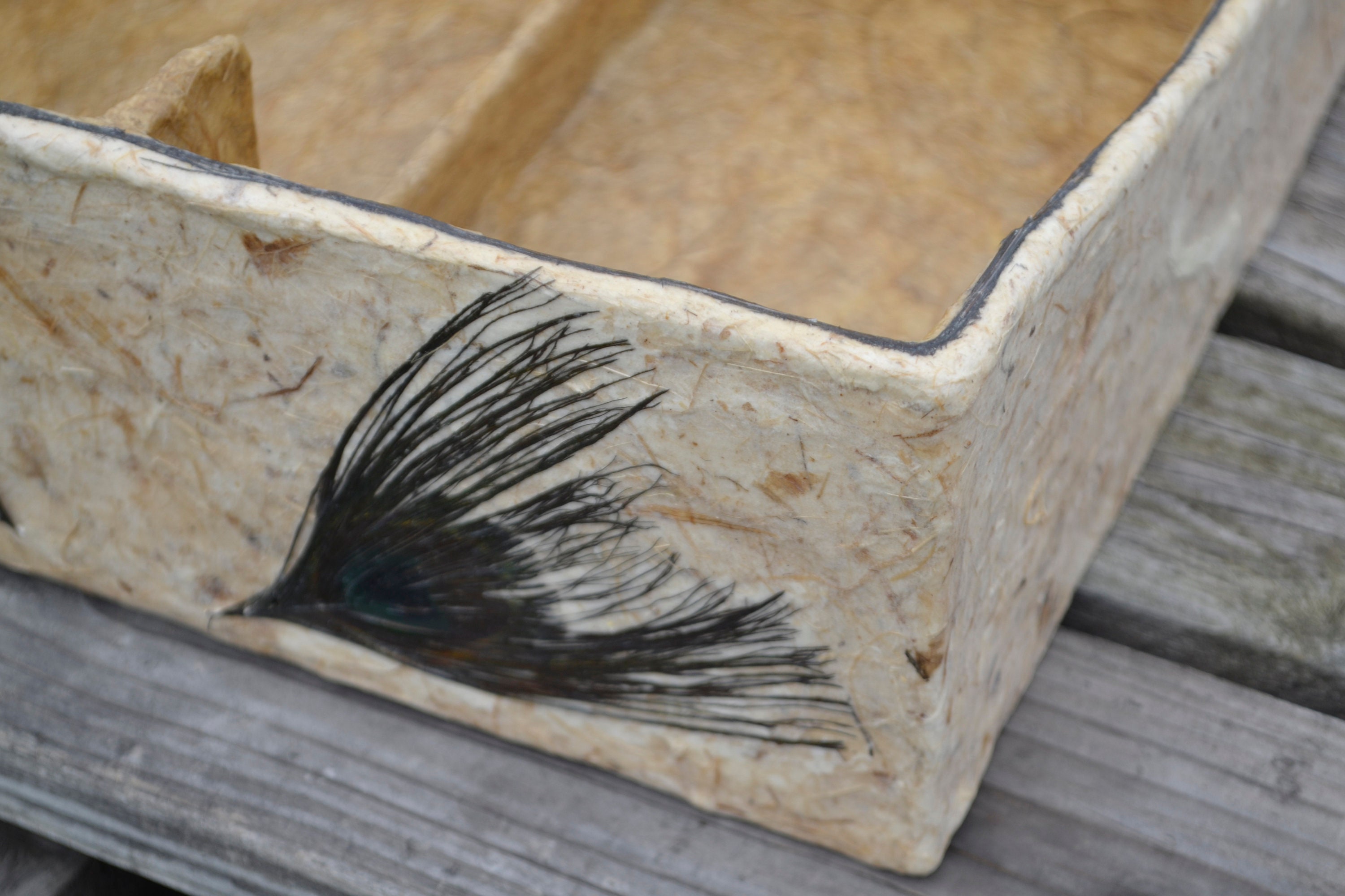 CD STORAGE BOX, Large Decorative Box With Real Peacocks Feathers ...