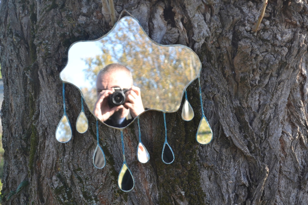 FRAMELESS CLOUD MIRROR, 8 Rain Drop Mirrors, Cloud Wall Hanging ...