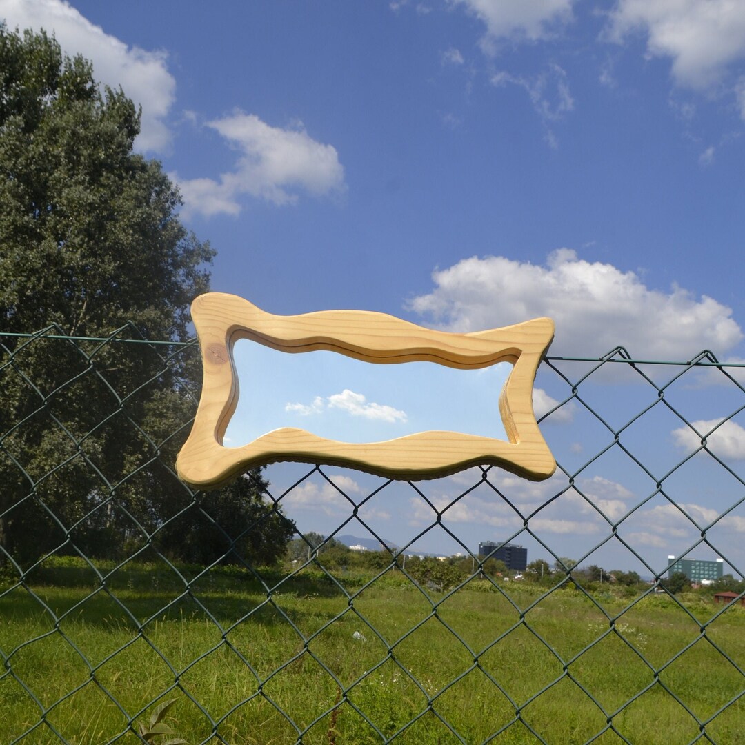 WAVY WOODEN MIRROR, Irregular Shape Mirror, Assymetrical Mirror ...