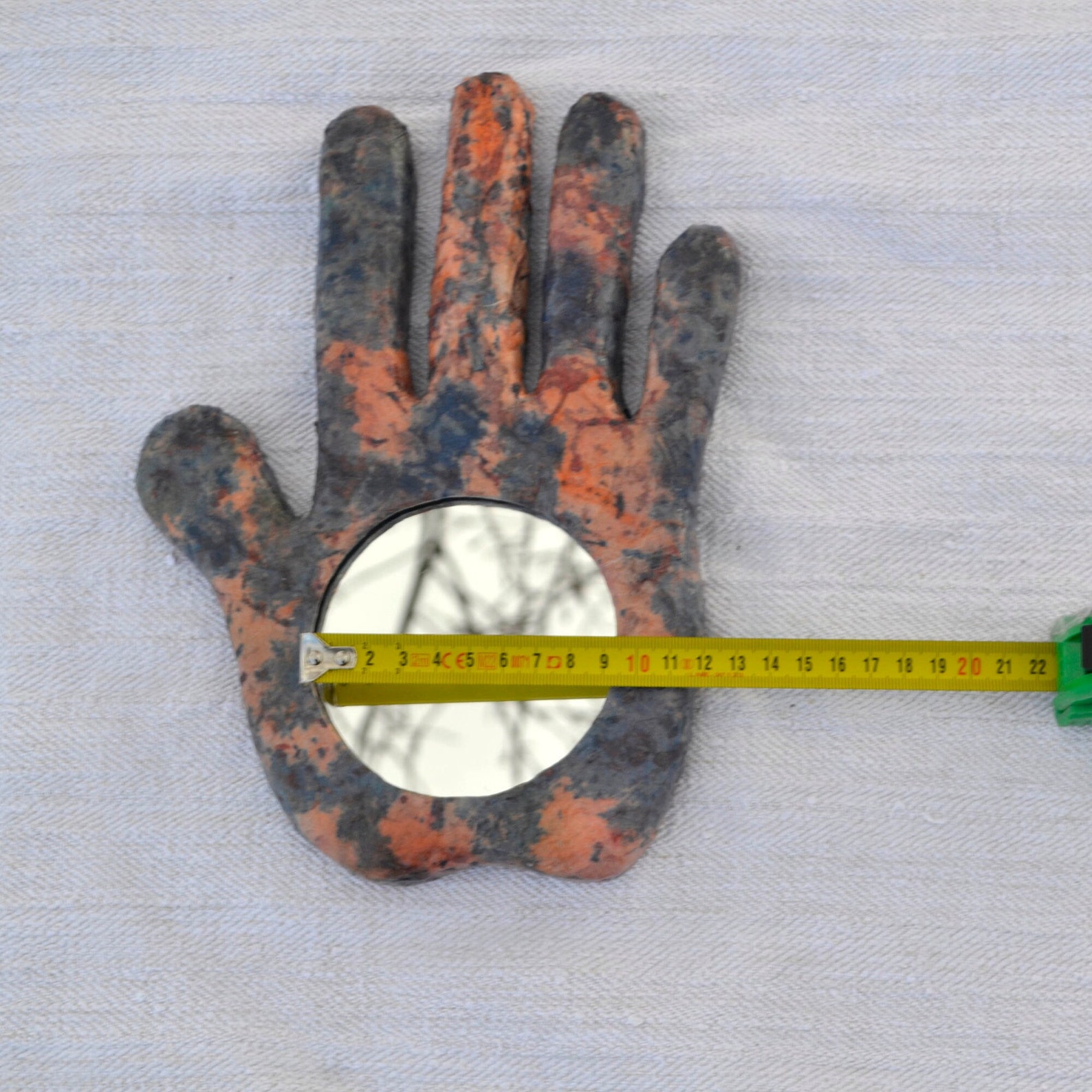 HAND SHAPE MIRROR, Decorative Wall Mirror, Paper Mache Mirror, Colorful ...