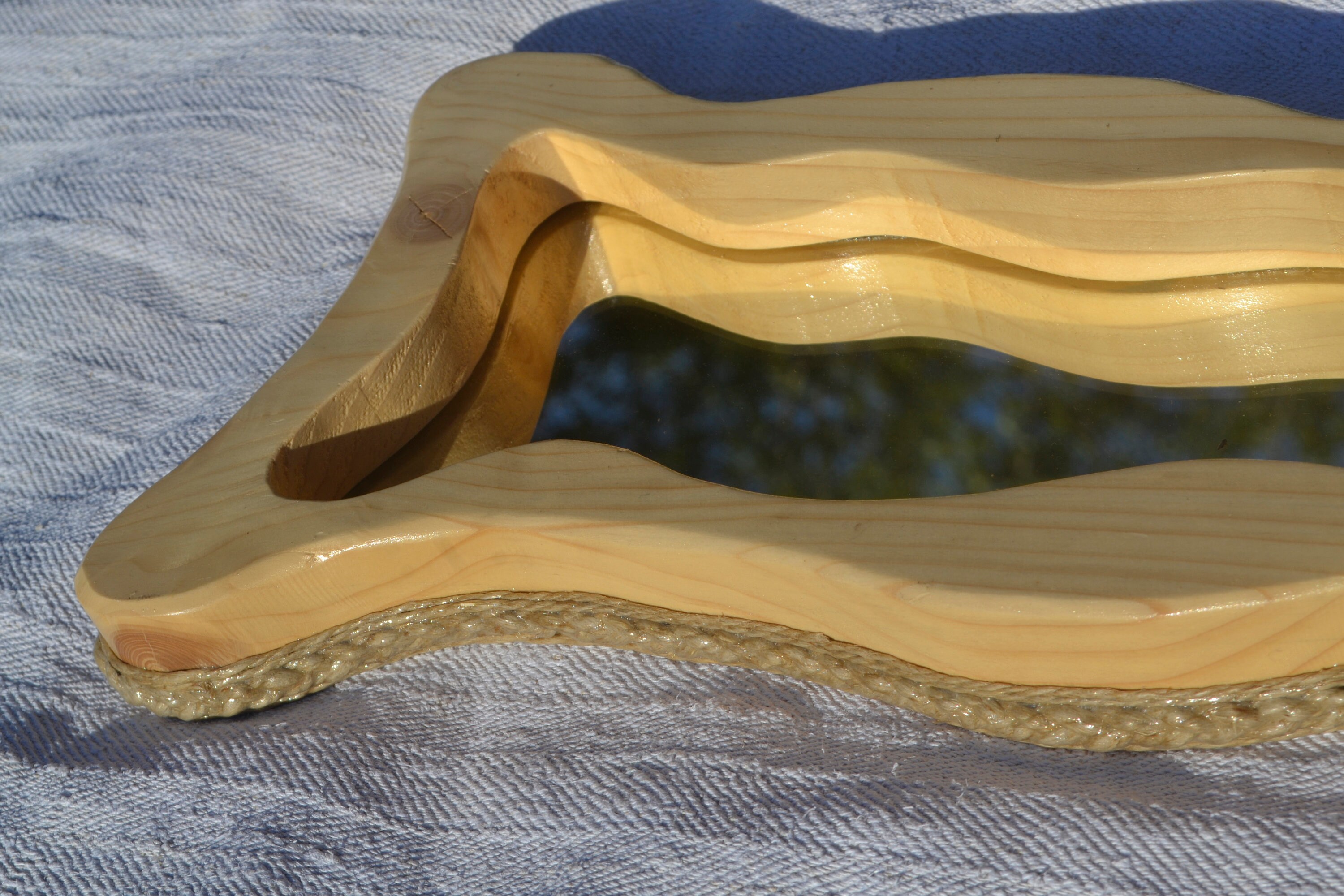 WAVY WOODEN MIRROR, Irregular Shape Mirror, Assymetrical Mirror ...