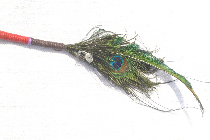 PEACOCK FEATHER TICKLER Interactive Cat Toy Long Cat Toy - Etsy
