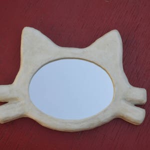WHITE Cat's HEAD Mirror, Decorative Wall Mirror, White Cat, Unique Hand ...