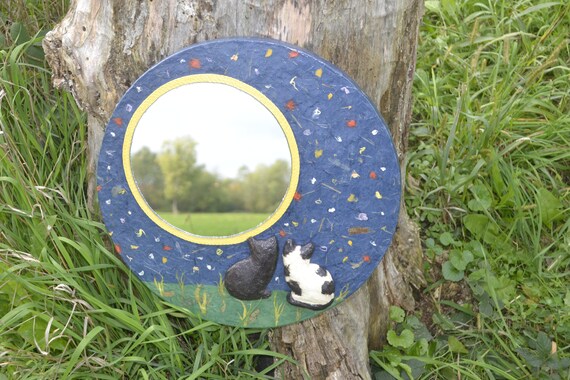 FULL MOON MIRROR Decorative Wall Mirror Round Mirror With 2 | Etsy