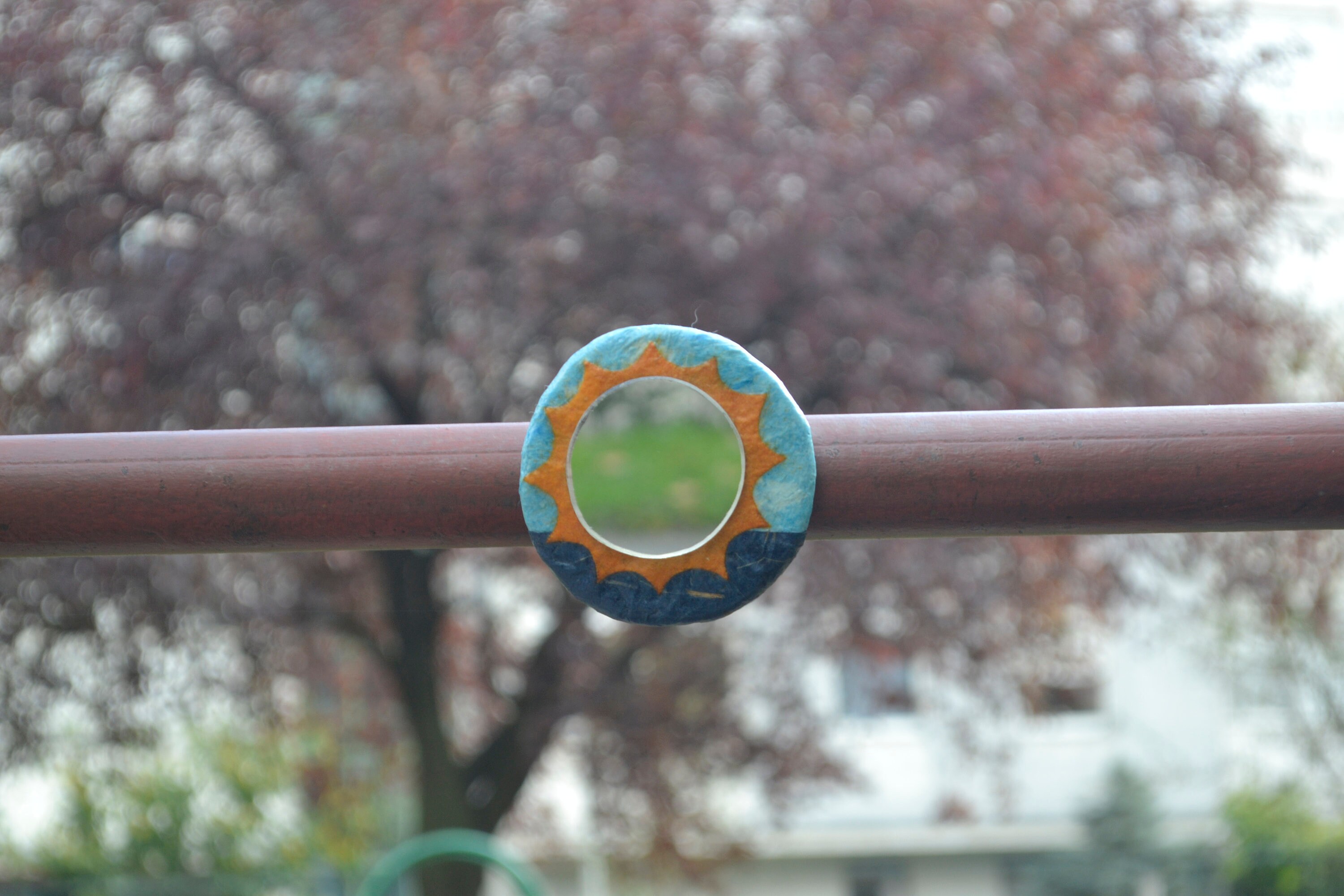 SUN MIRROR MAGNET, Small Round Mirror, Fridge Magnet, Paper Mache ...