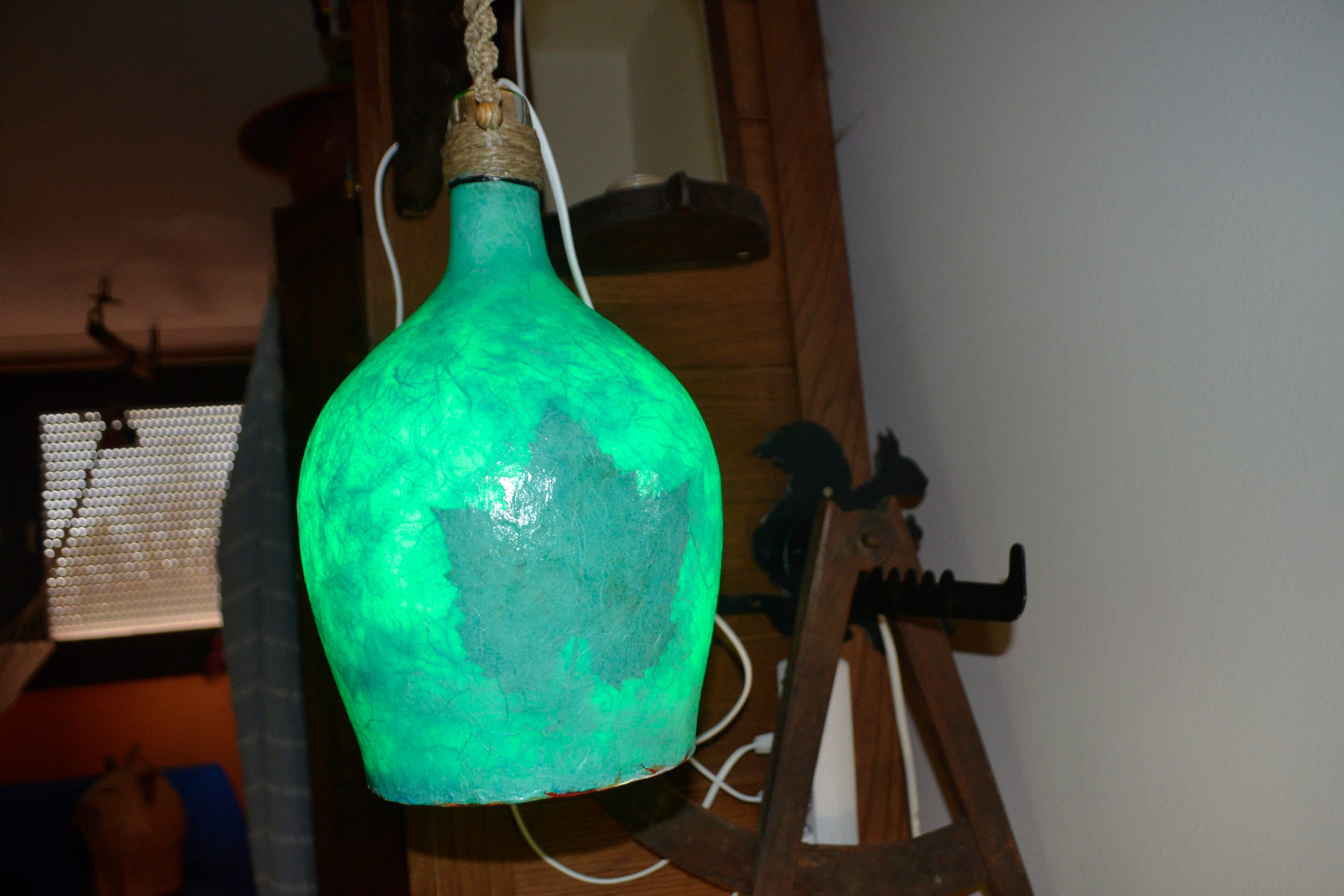CUT GREEN DEMIJOHN, Demi John Lampshade, Ceiling Pendant, Kitchen Light ...