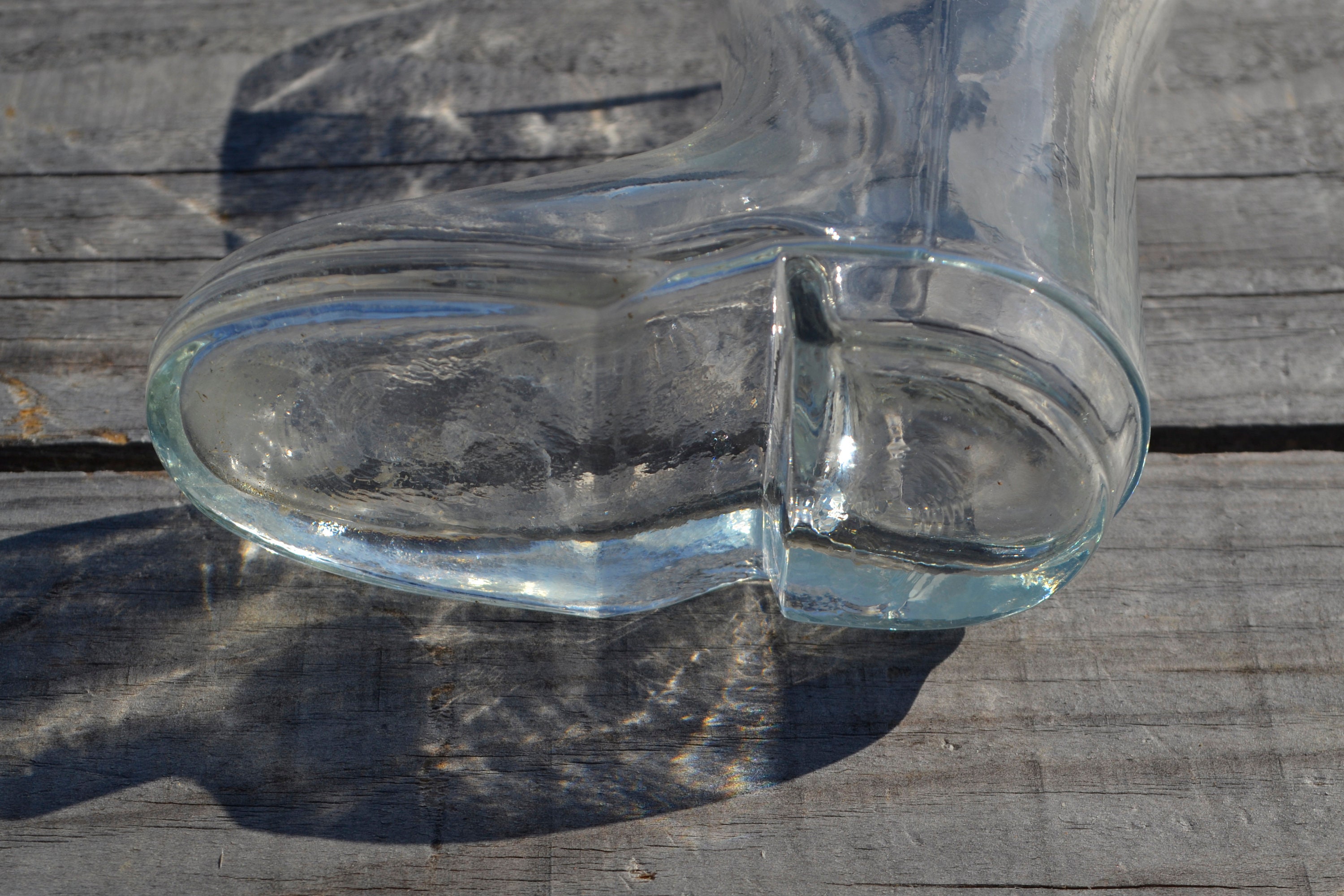 GLASS BOOT VASE, Vintage Glass Vase, Boot Shaped Vase, 2,5 Dl Vase ...