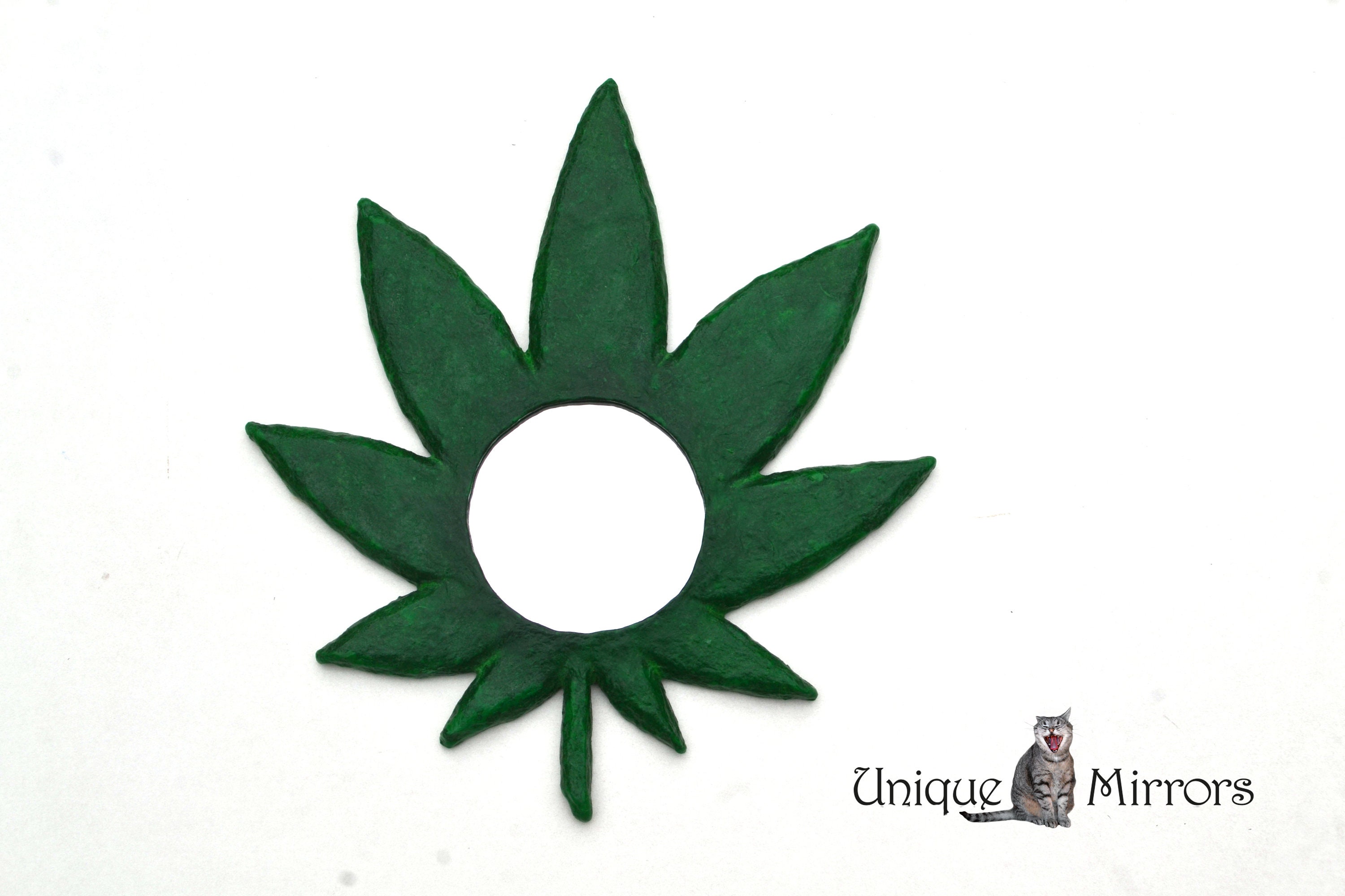 EMERALD GREEN MIRROR Marijuana Leaf Shaped Stoner Home Decor - Etsy