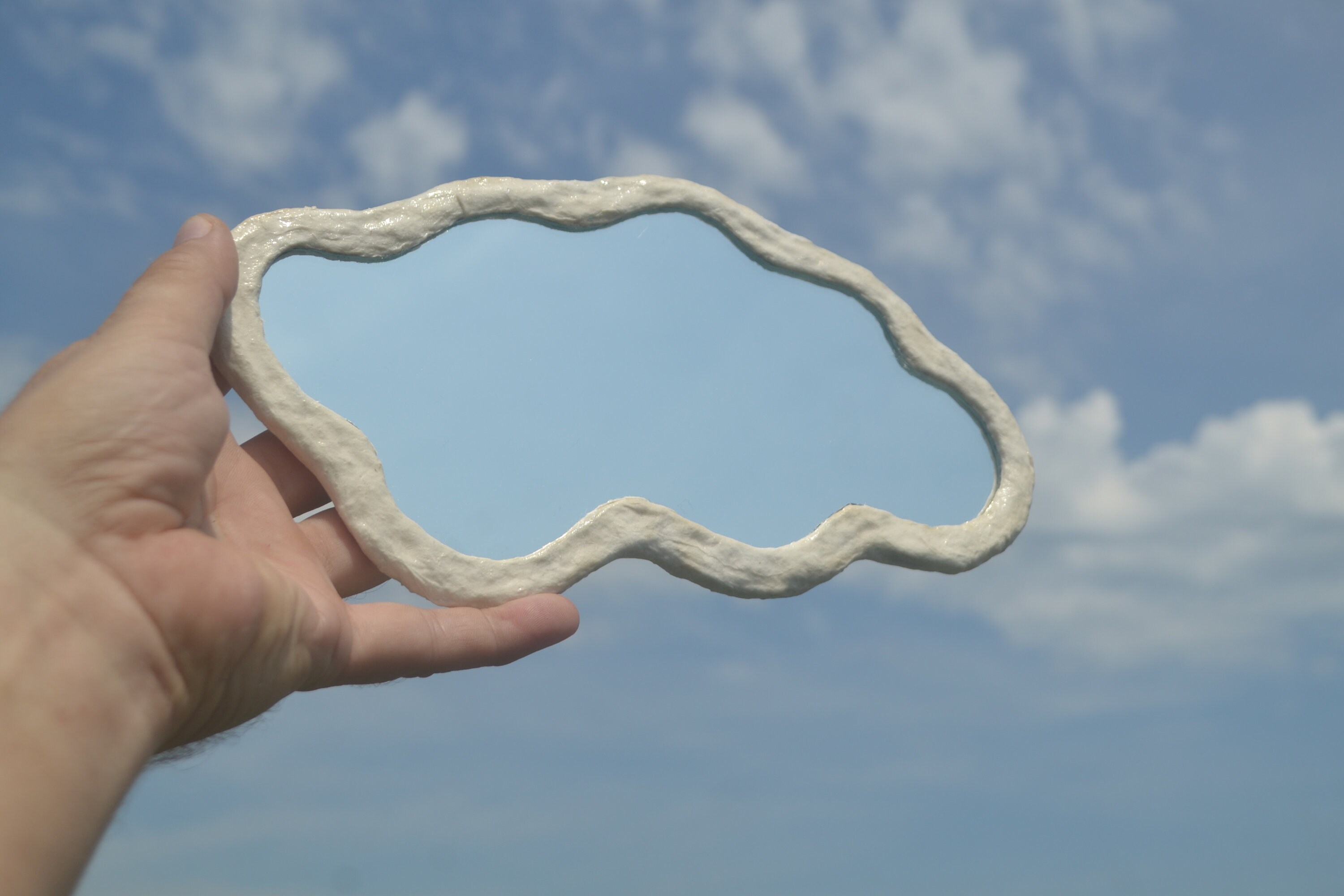 WHITE CLOUD MIRROR, Wavy Wall Mirror, Baby Room Mirror, Cloud Wall ...