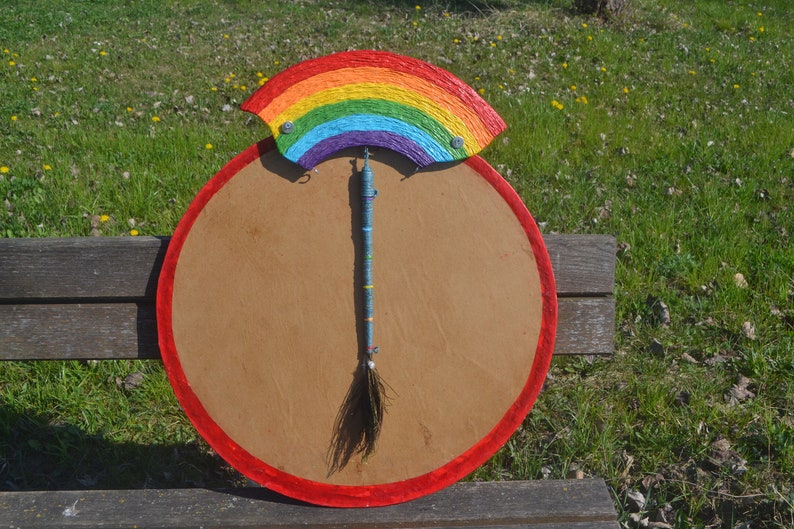 LARGE RAINBOW MIRROR, 63 Cm Diameter Mirror, Decorative Wall Mirror ...