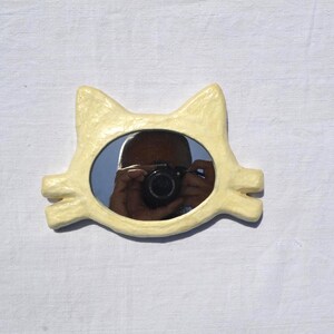 WHITE Cat's HEAD Mirror, Decorative Wall Mirror, White Cat, Unique Hand ...