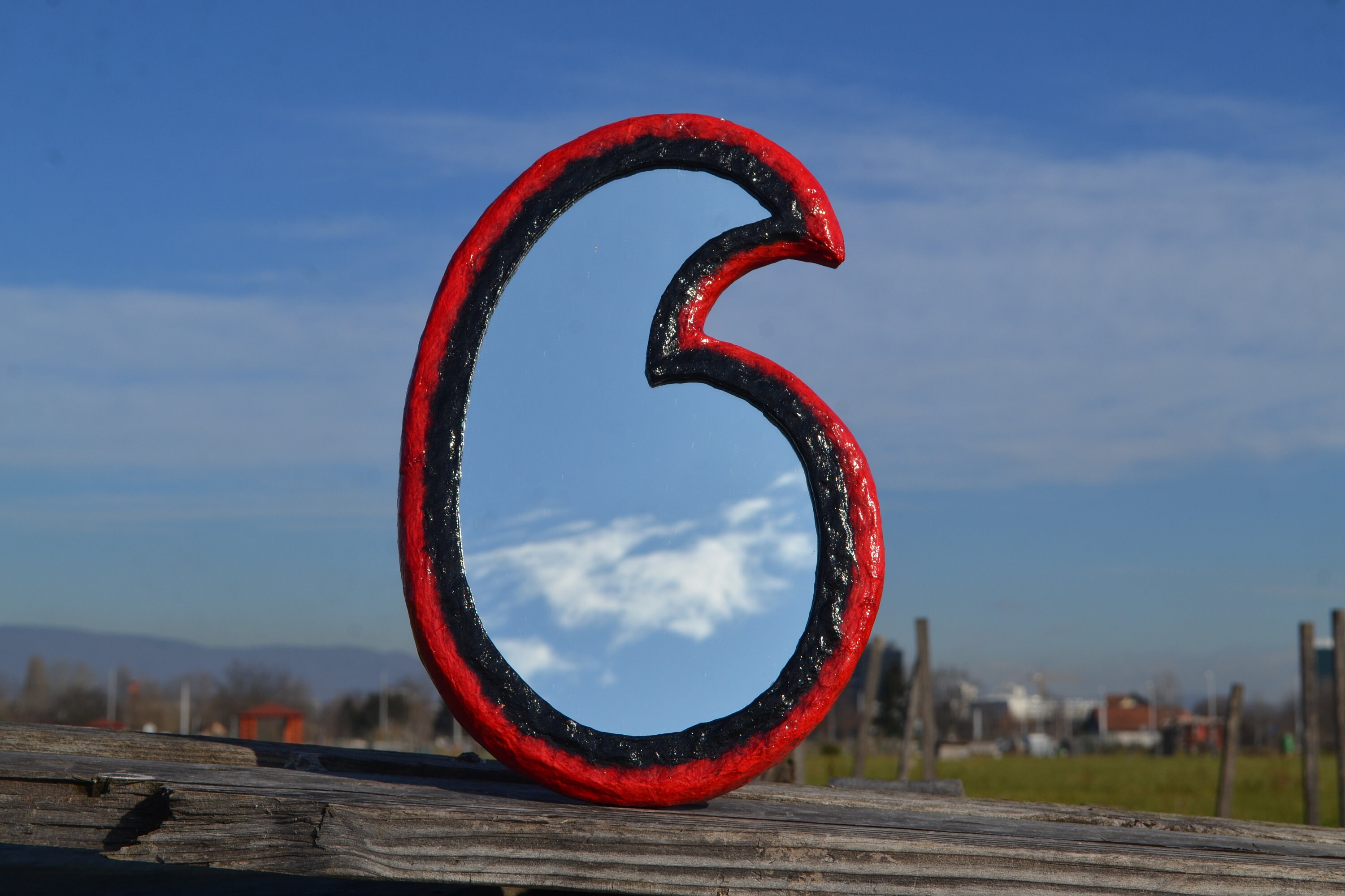 Number 6 & Number 9 Shaped Wall Mirrors, 2 Mirror Set, Unusual Wall ...