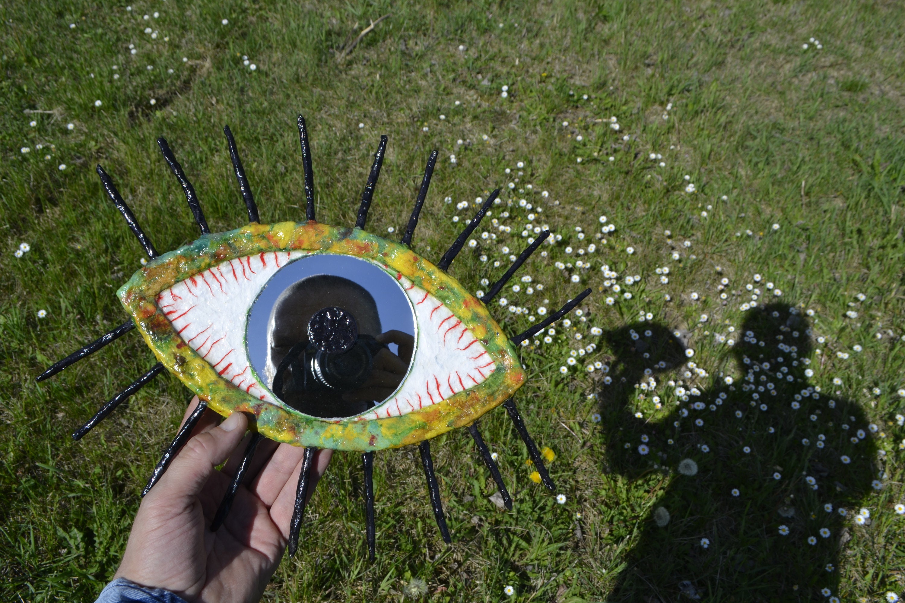 STONER EYE MIRROR, Weird Shape Mirror, Papermache Wall Mirror, Unusual ...