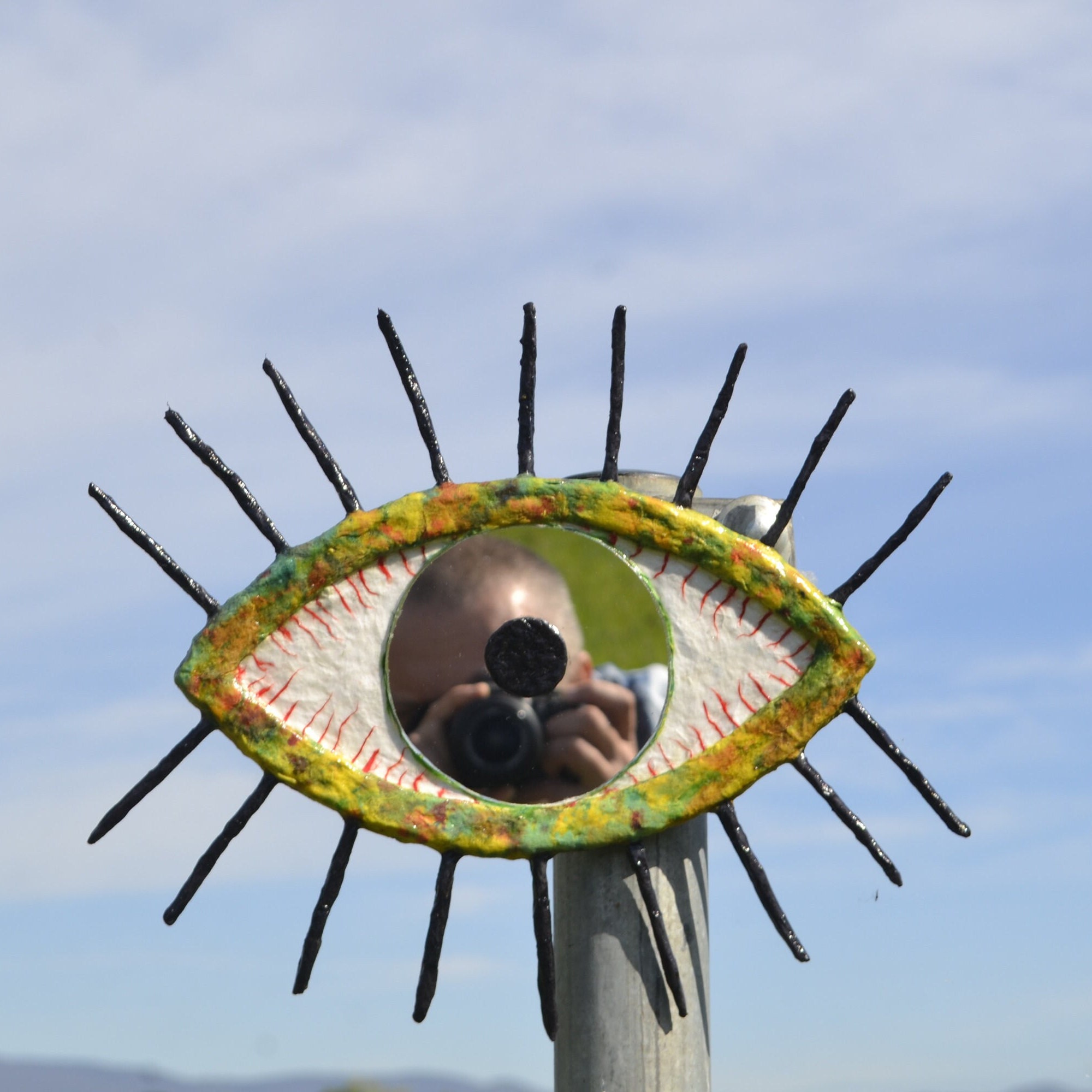 STONER EYE MIRROR, Weird Shape Mirror, Papermache Wall Mirror, Unusual ...