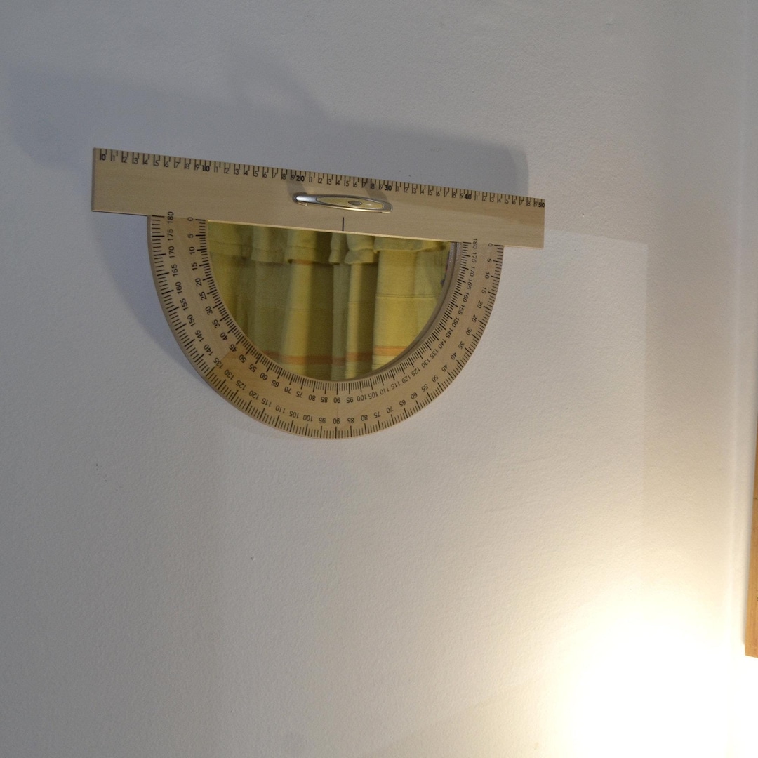 SCHOOL WOODEN PROTRACTOR, Wall Mirror, Large Wooden Protractor, Wood ...