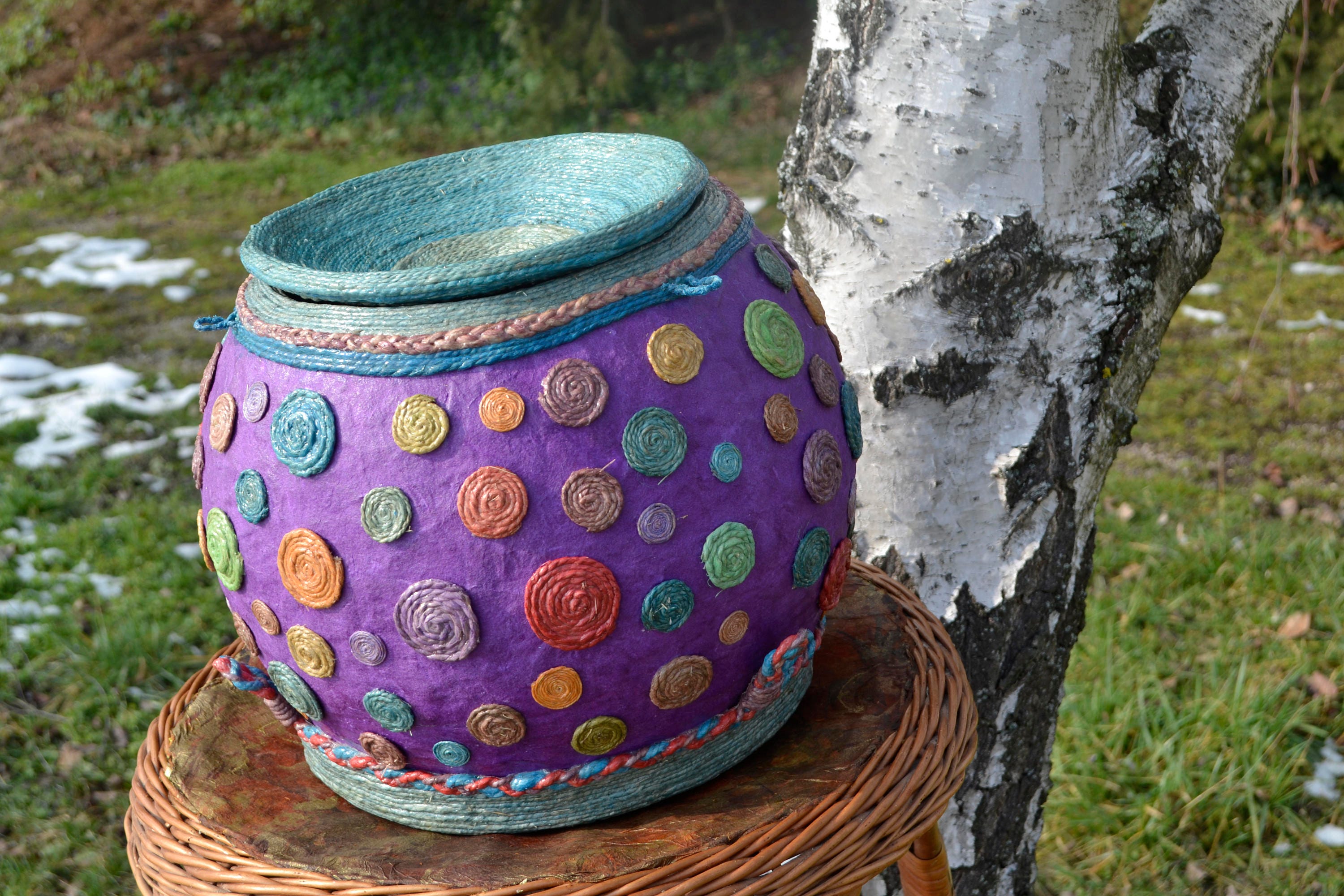 GIANT PAPER - MACHE Jar, Cat Cave, Wall Hanging Plant Holder, Extra ...