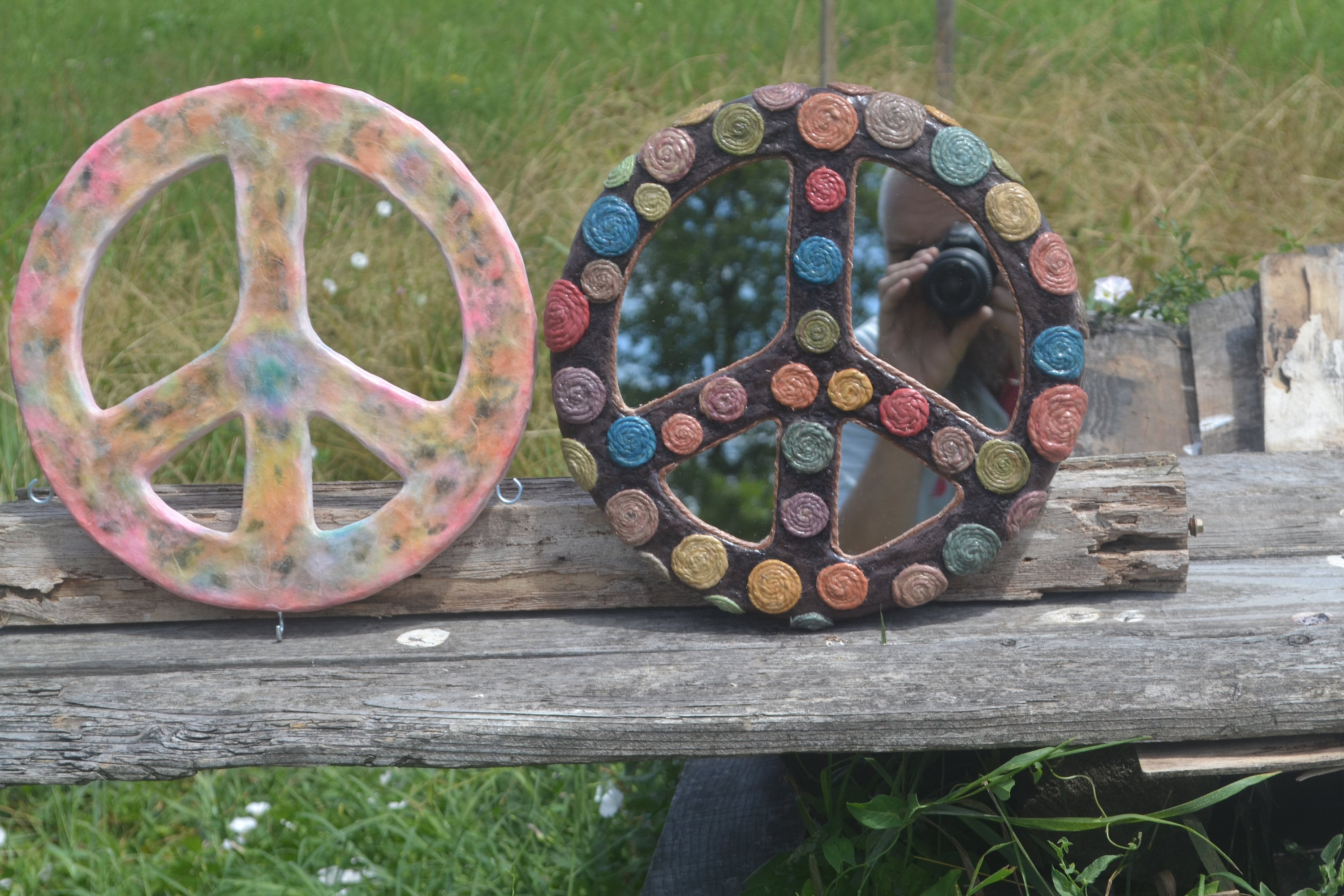 PEACE SIGN MIRROR & Peace Sign Wall Hanging Key Holder Hippy - Etsy UK