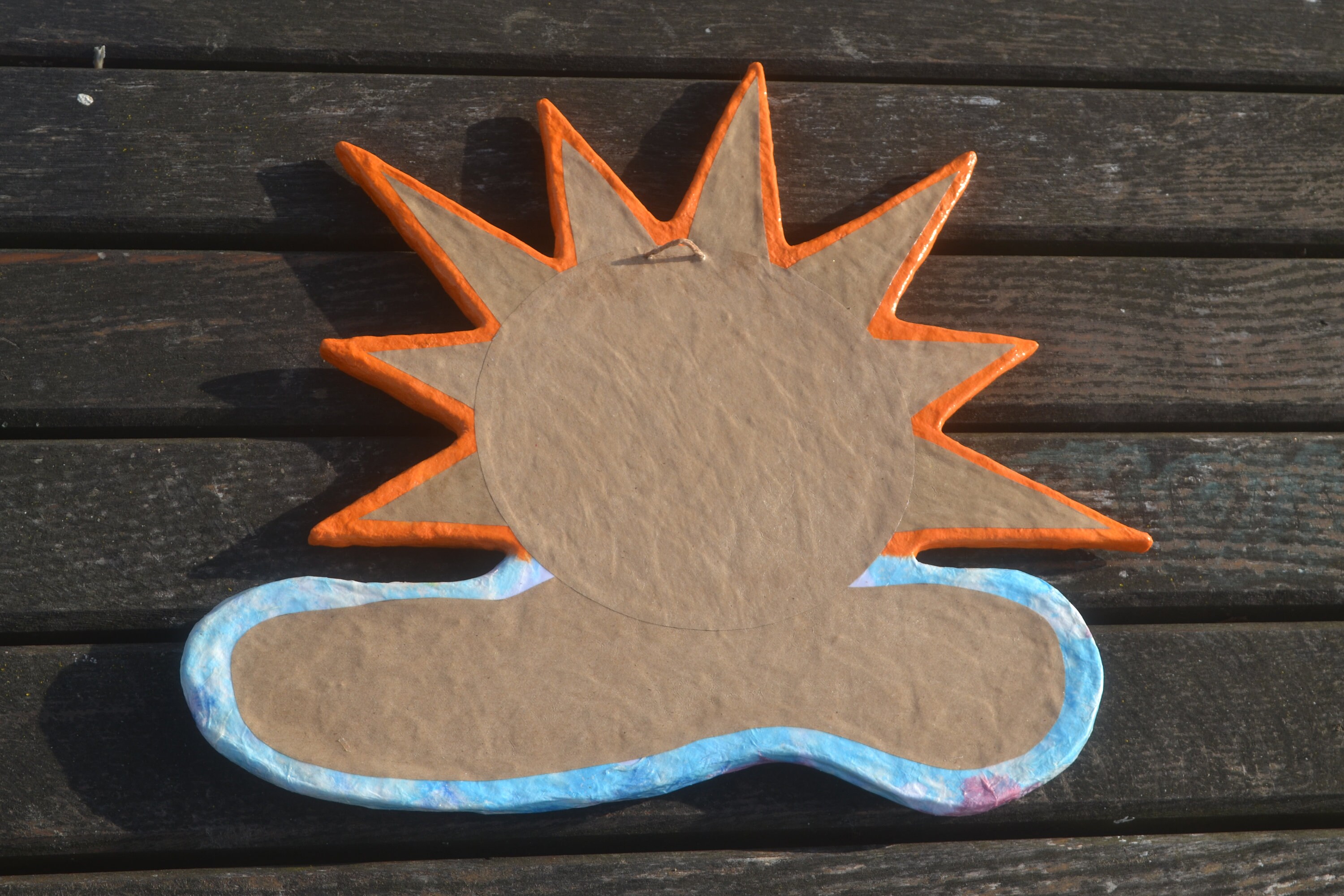 SUN & CLOUD MIRROR, Decorative Wall Mirror, Papermache Sun Mirror, Sun ...
