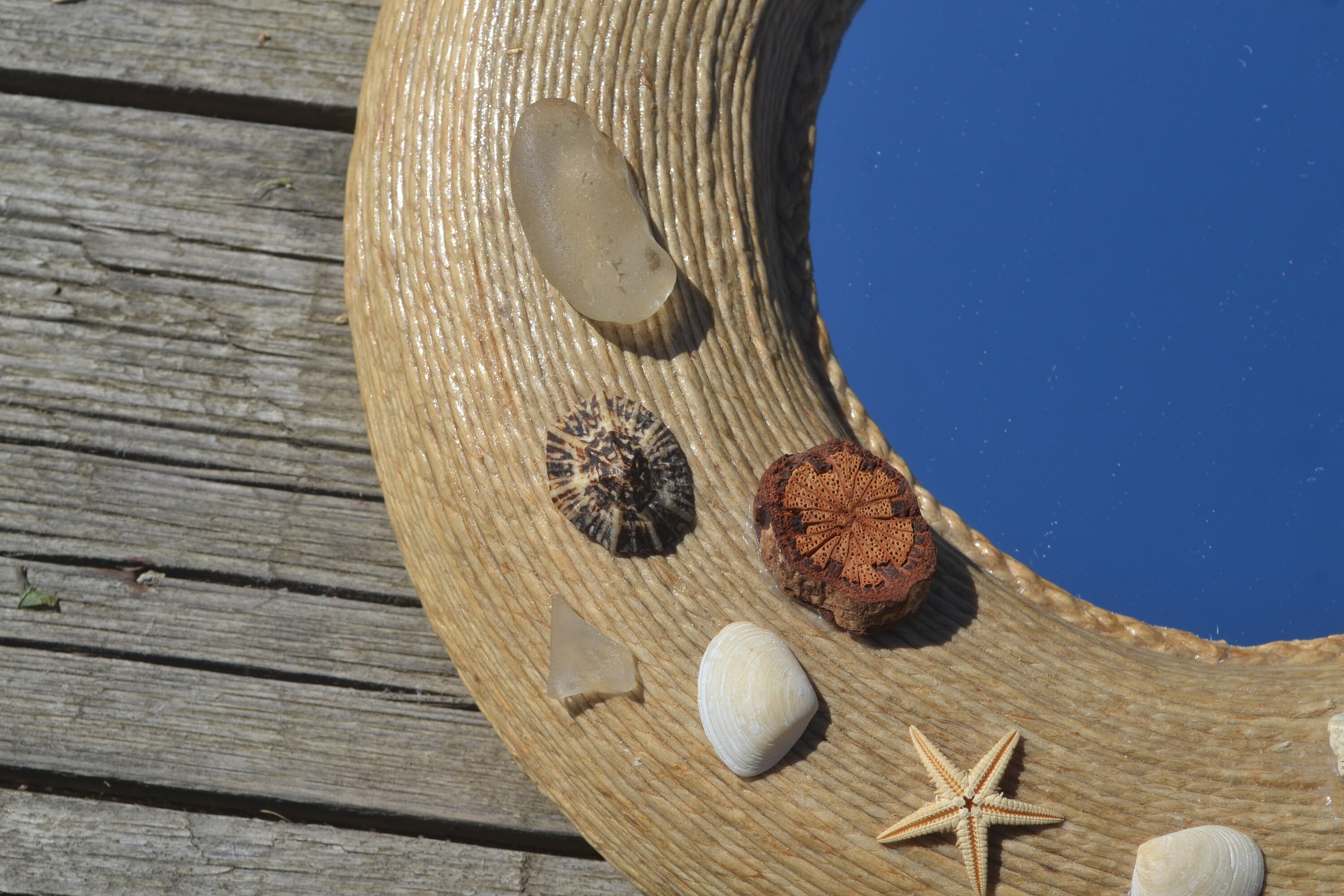 BEACH THEMED MIRROR, Round Wall Mirror, Tiny Hemp Rope Mirror ...