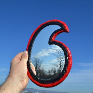 Number 6 & Number 9 Shaped Wall Mirrors, 2 Mirror Set, Unusual Wall ...