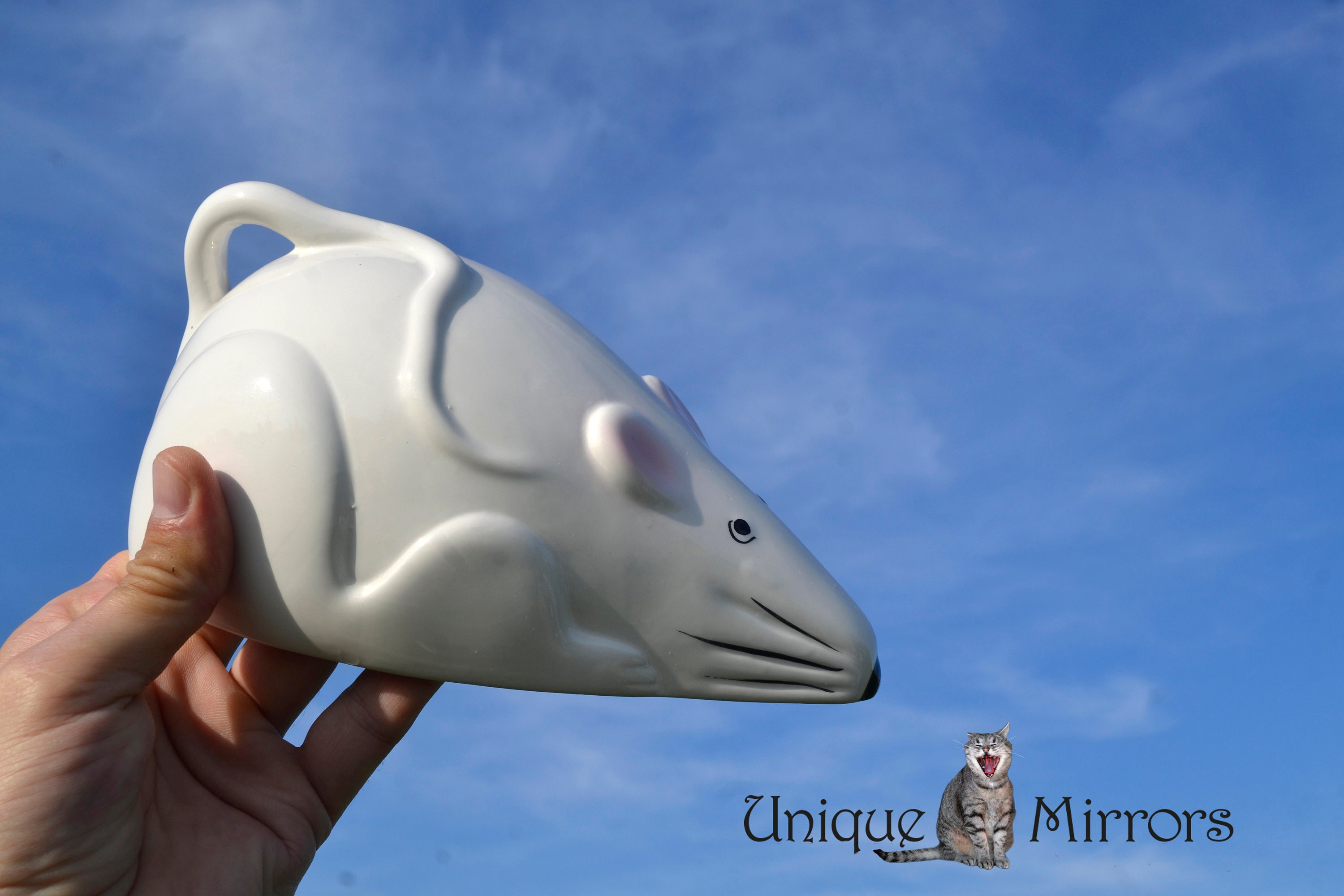 GIANT WHITE MOUSE Antique Mid Century Cheese Bowl, Ceramic Bowl & Plate ...