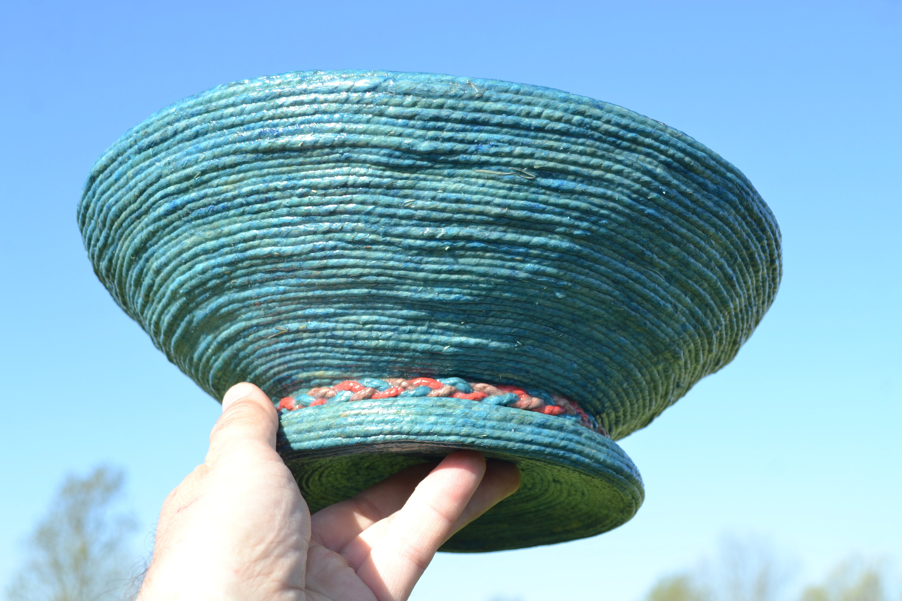 BLUE HEMP BOWL Paper Mache Basket Bowls & Baskets Kitchen - Etsy