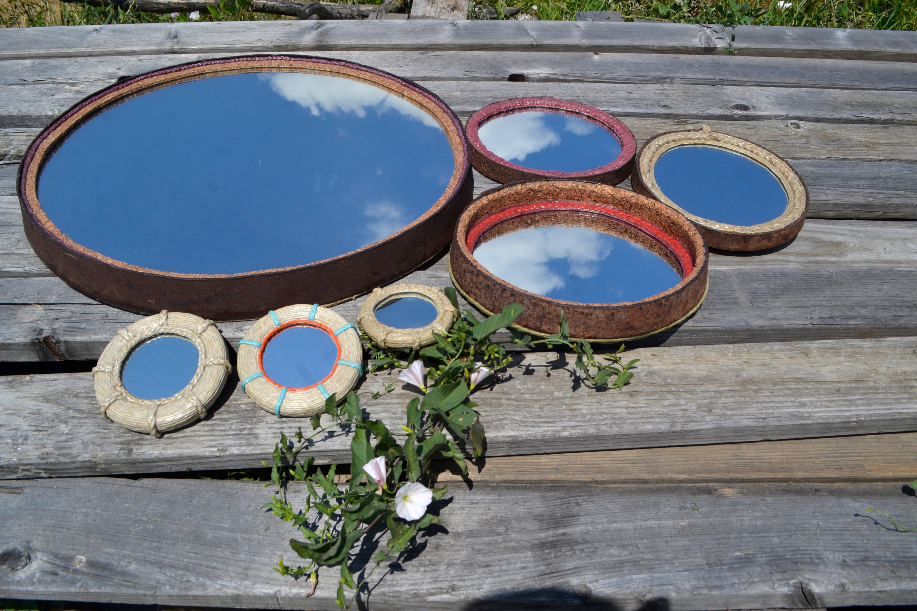 SMALL ROUND HEMP Mirror Miniature Wall Furniture Decorative - Etsy