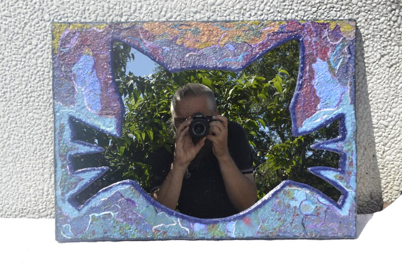 55 Cm X 39 Cm CAT HEAD MIRROR, Large Wall Mirror, Paper Mache Mirrors ...