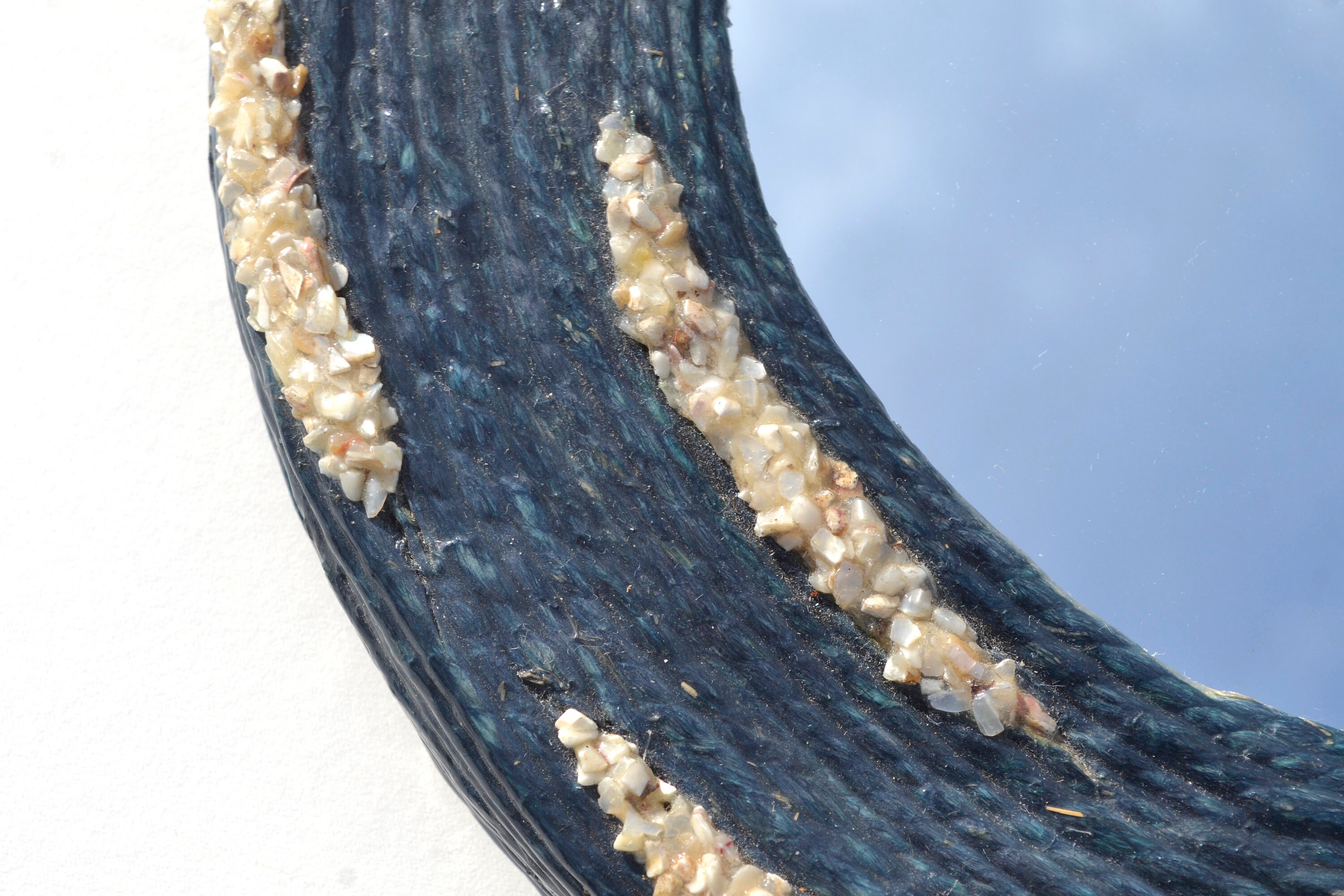 ROUND WALL MIRROR, Blue Hemp Rope Mirror, Hanging Mirror, Decorative ...